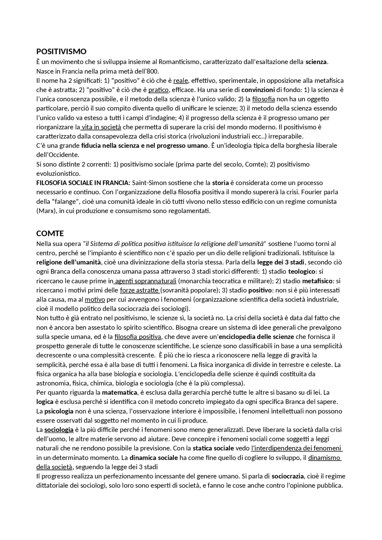 Il positivismo e la filosofia sociale in Francia | Appunti di Filosofia ...