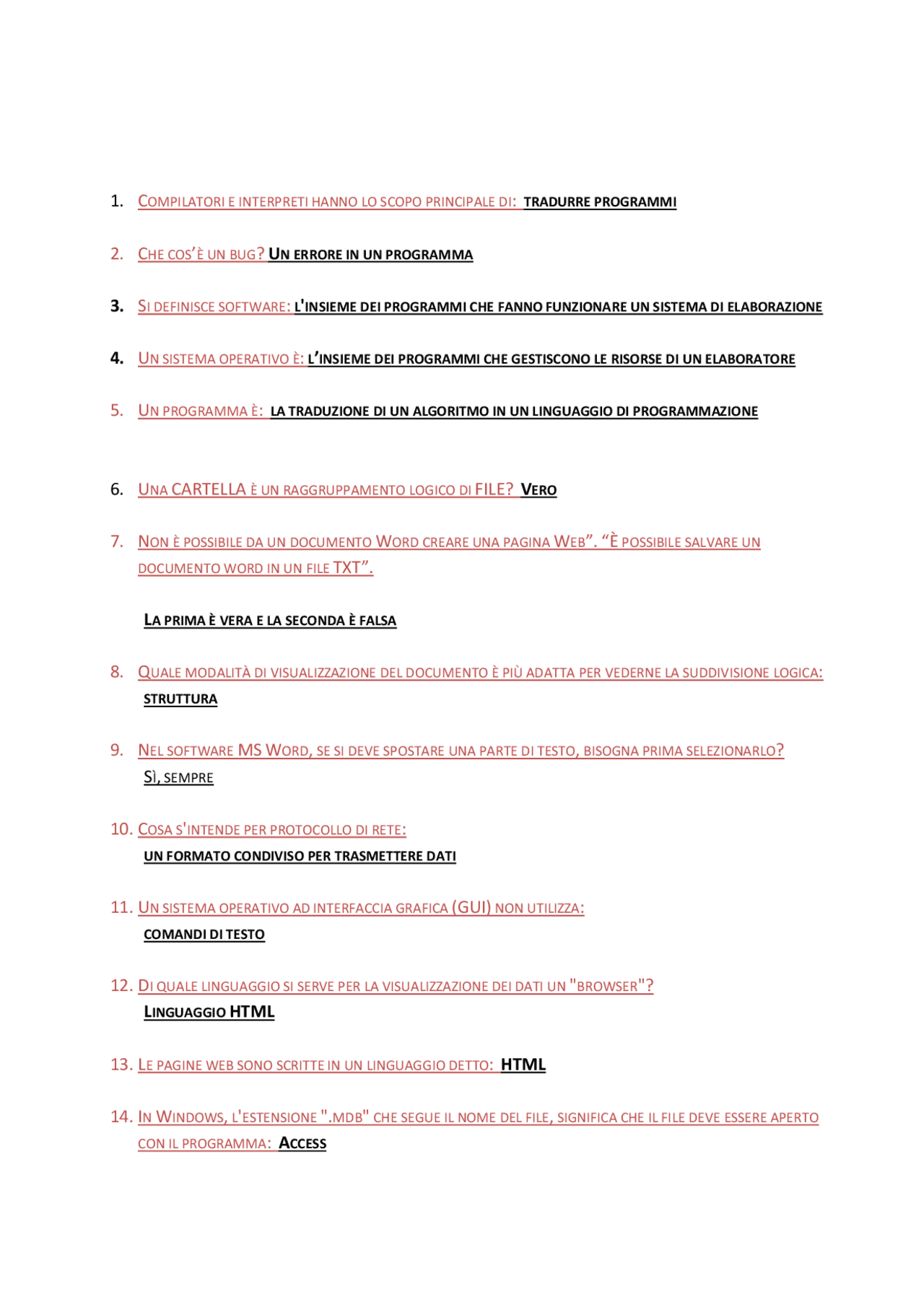 Quiz Corso Coding Certificazione Informatica Panieri Di Elementi Di