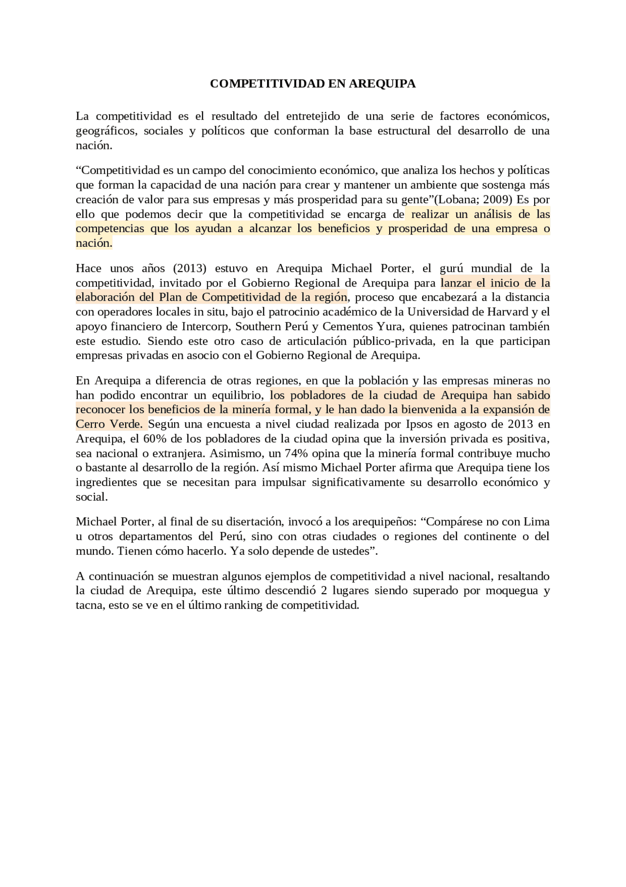 RESUMEN TEORÍAS DE COMPETITIVIDAD - Docsity