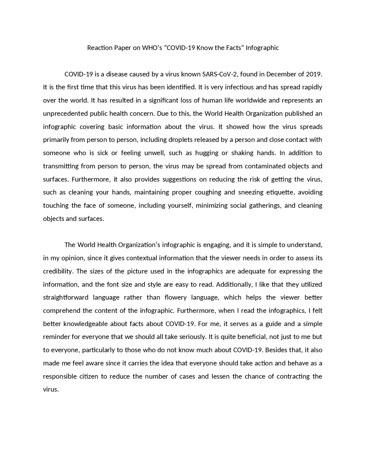 Reaction Paper Reaction paper reaction paper - Docsity