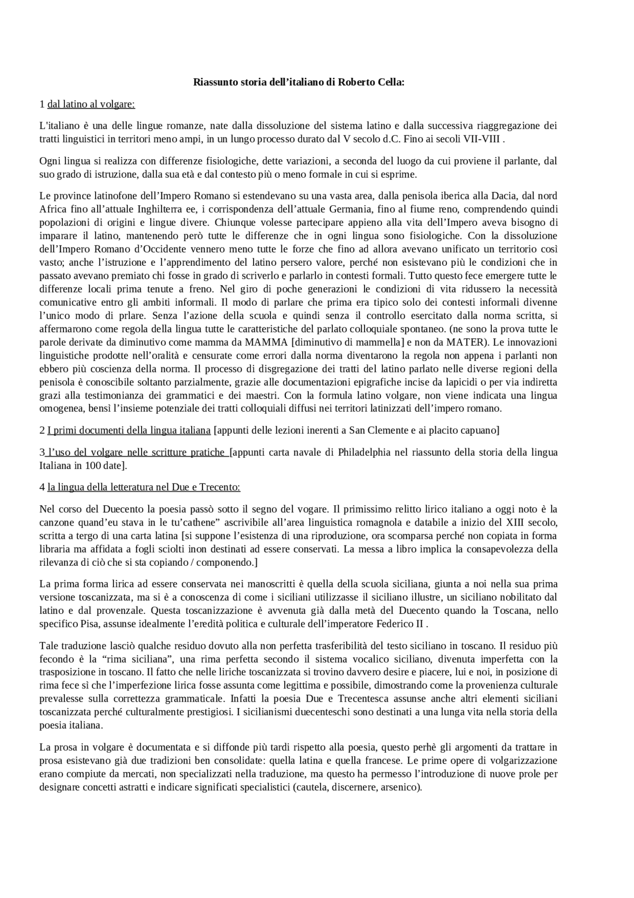 Riassunto del manuale universitario - Docsity