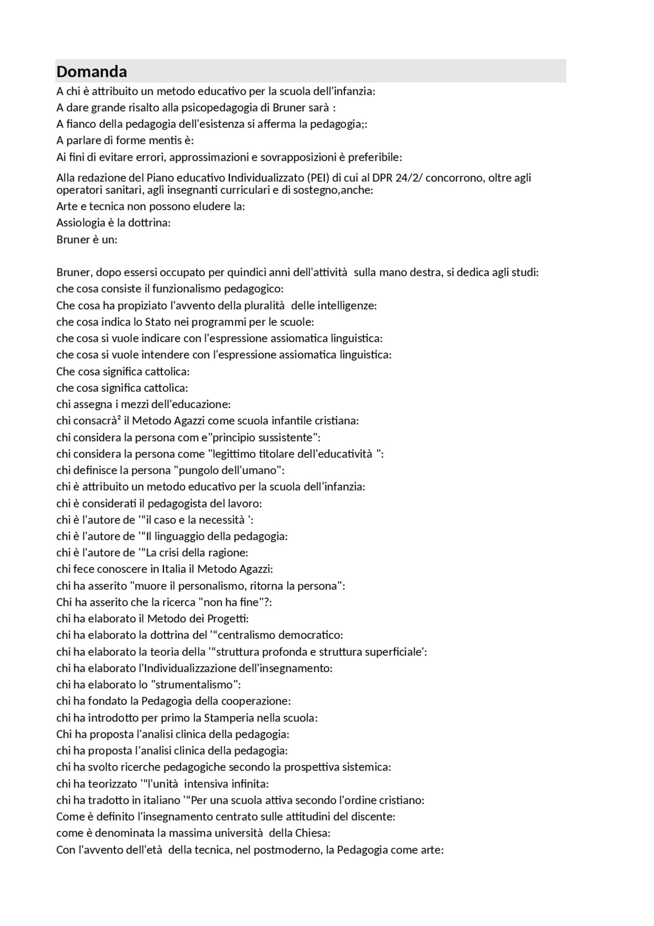 Storia Delle Istituzioni Educative Docsity
