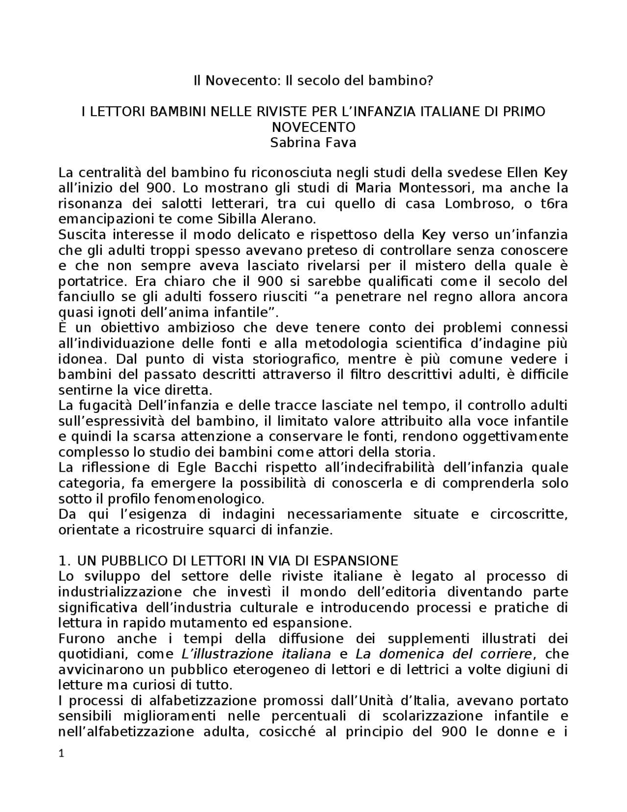 Le Riviste Per Linfanzia Docsity