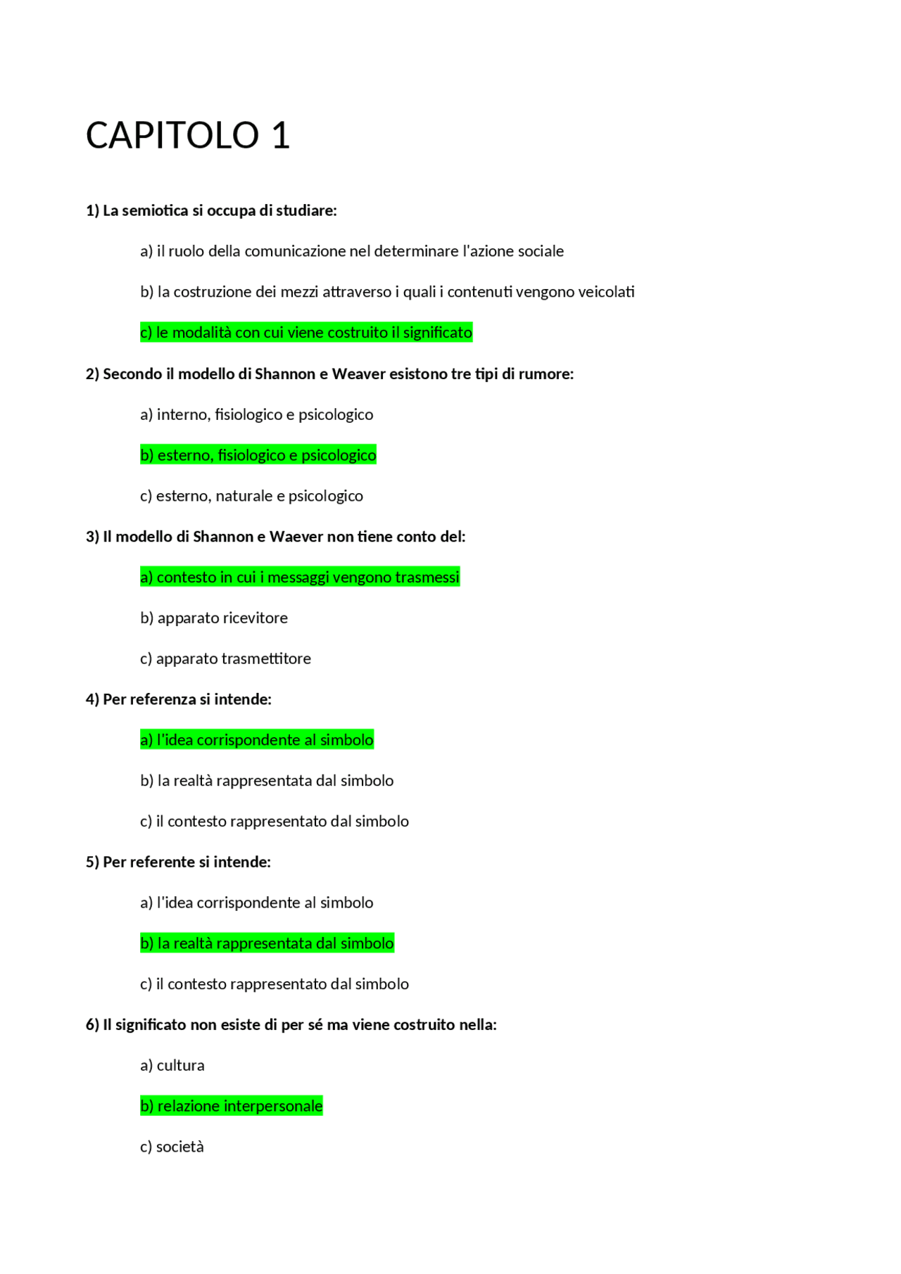 Test Di Psicologia Domande Più Frequenti Docsity