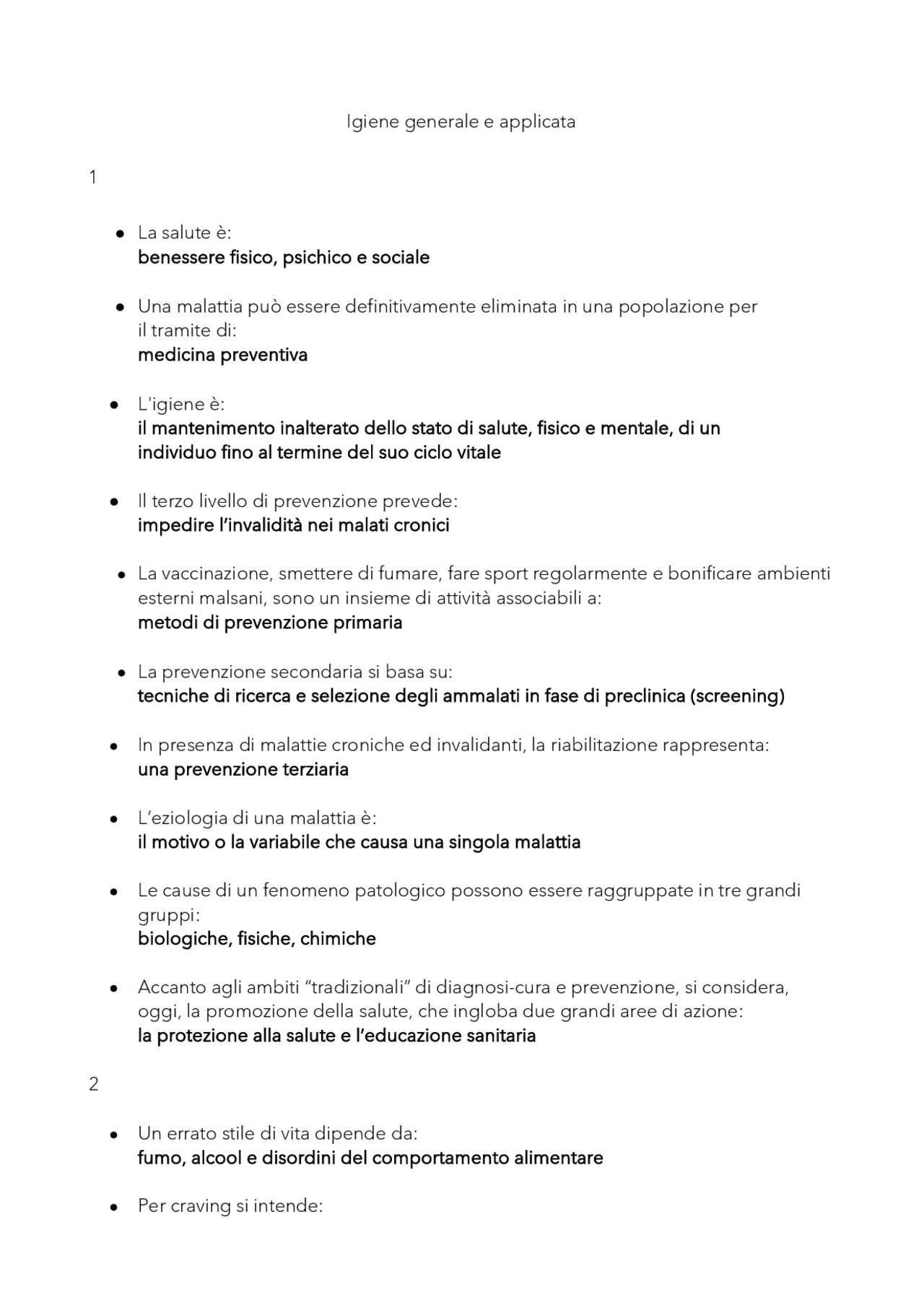 Esame Igiene Generale E Applicata Docsity