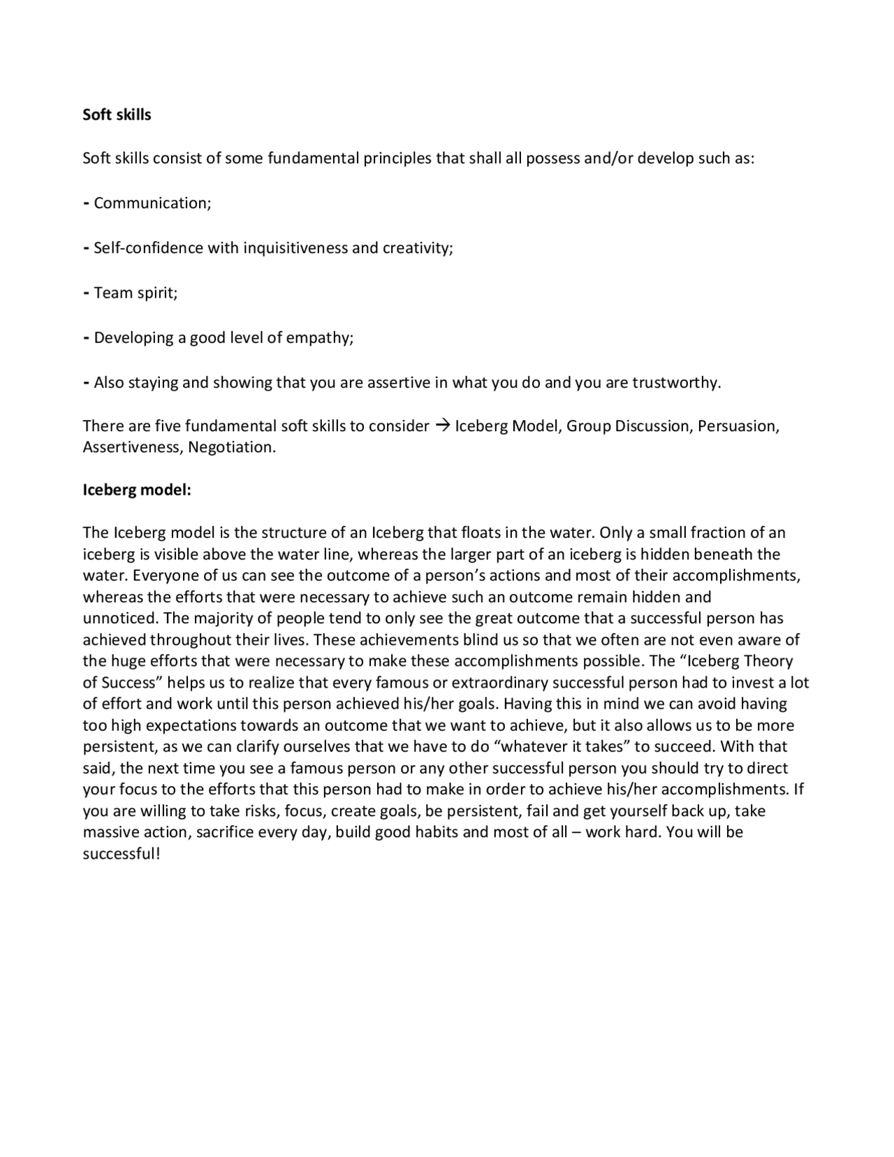 Sintesi Soft Skills Lingua Inglese Docsity