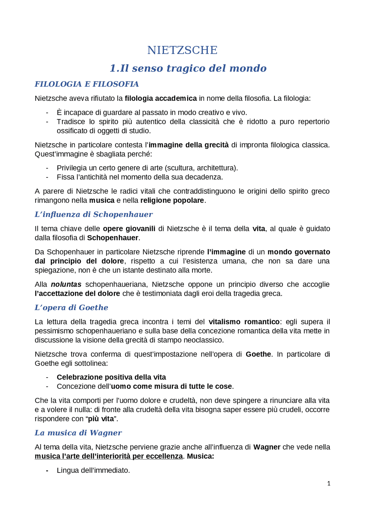 Appunti Di Filosofia Su Nietzsche Docsity