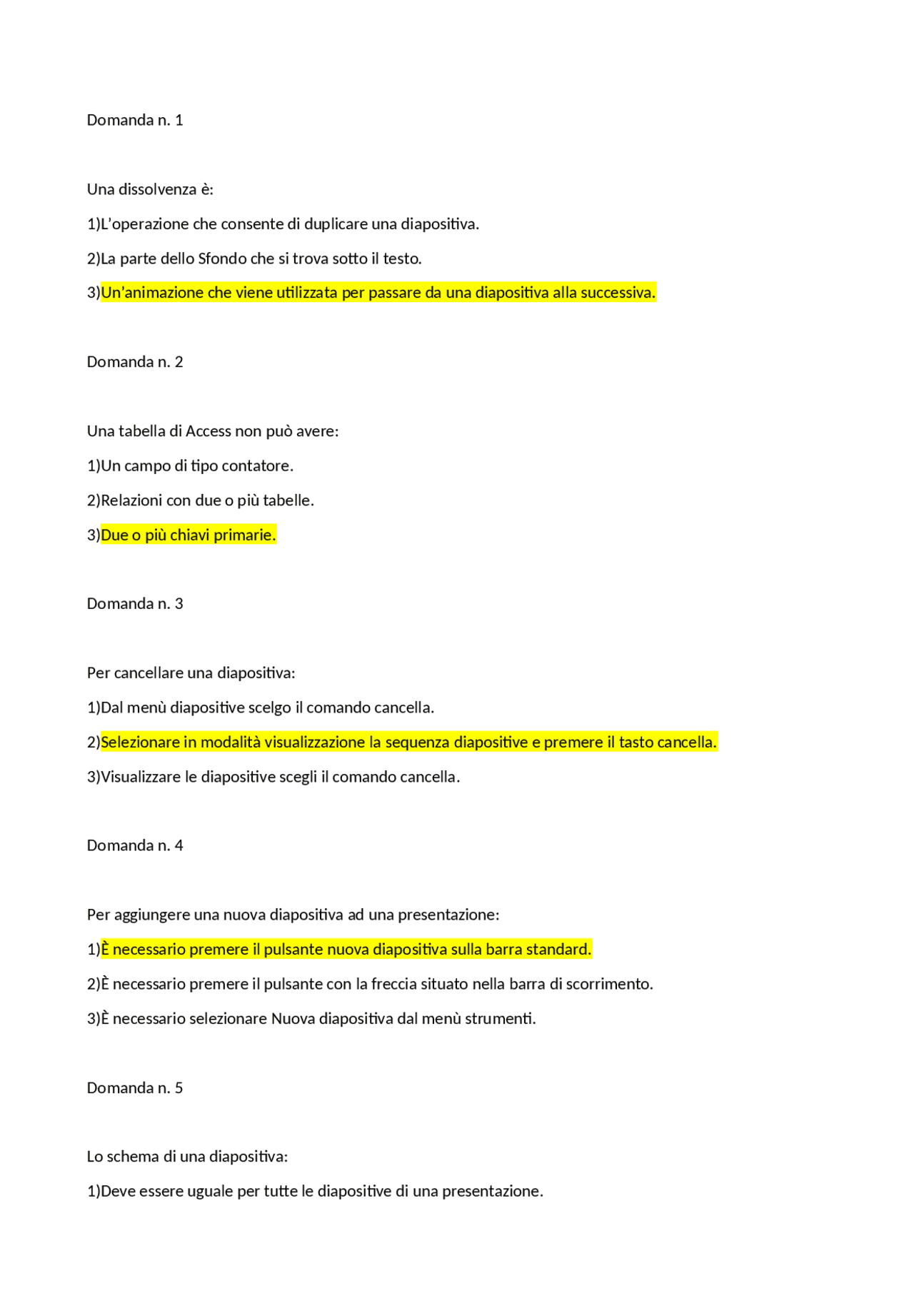 Risposte Alle Domande Relative Al Quiz Del Corso Tablet Docsity