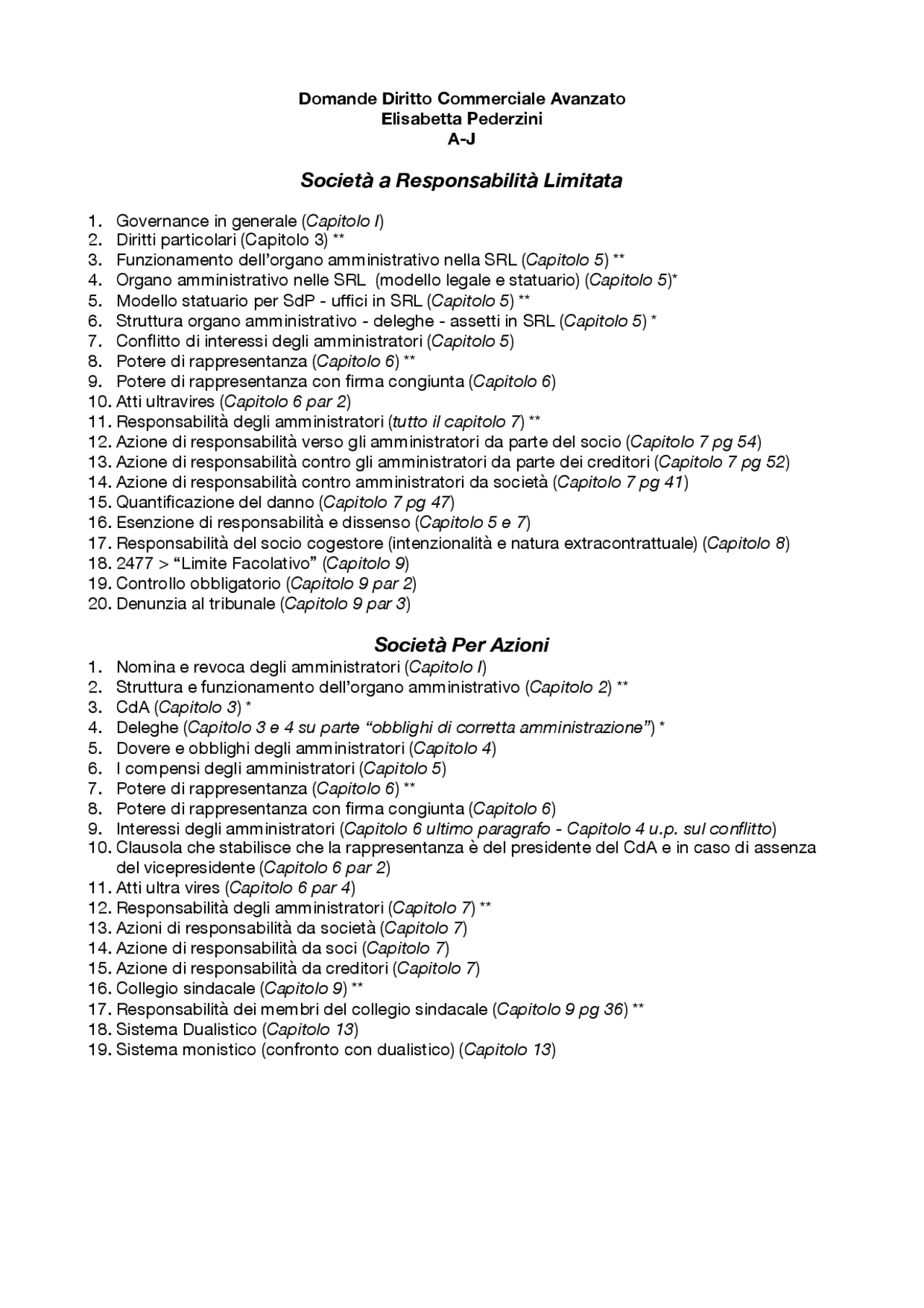 Domande Frequenti Per Sostenere Esame Diritto Commerciale Ii Docsity