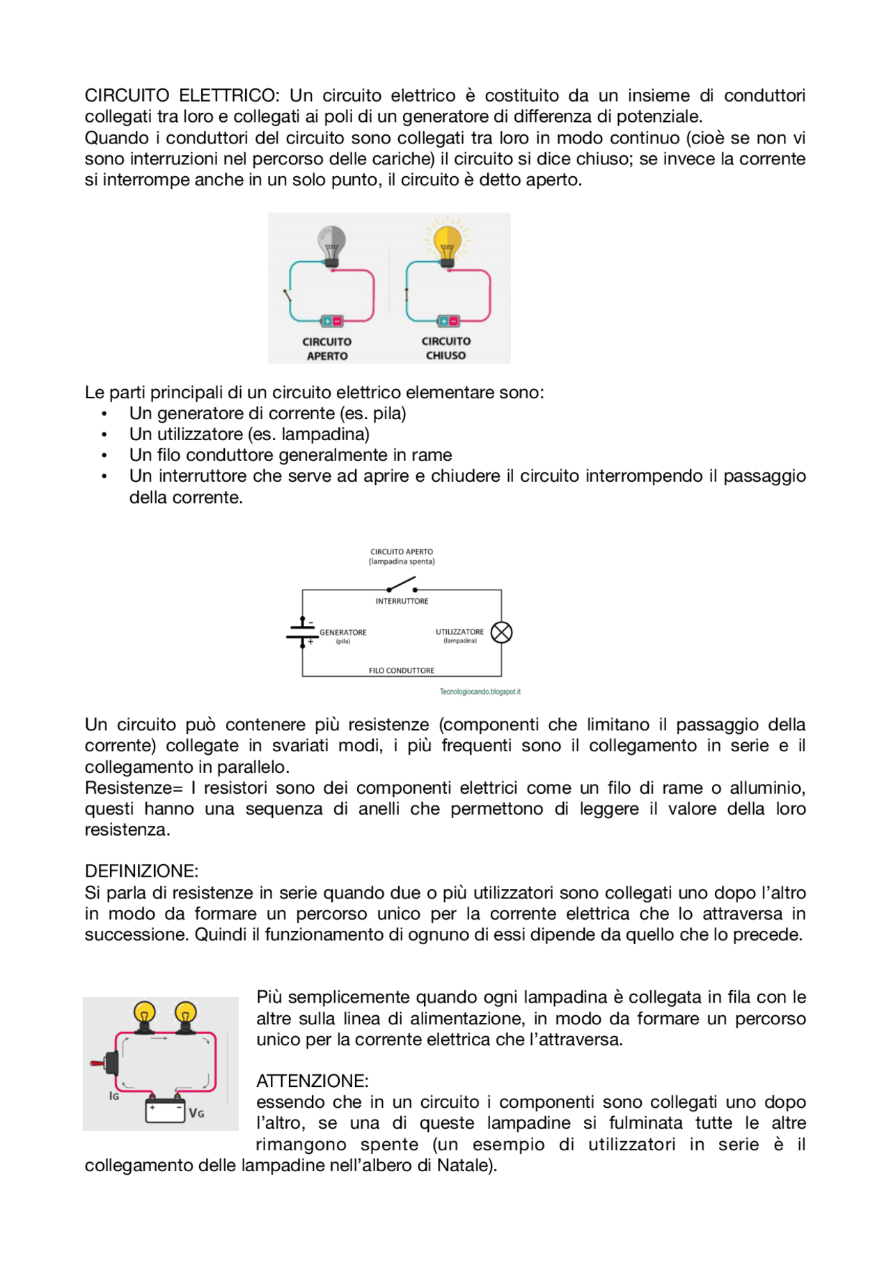 I Circuiti Elettrici E Resistenze Docsity