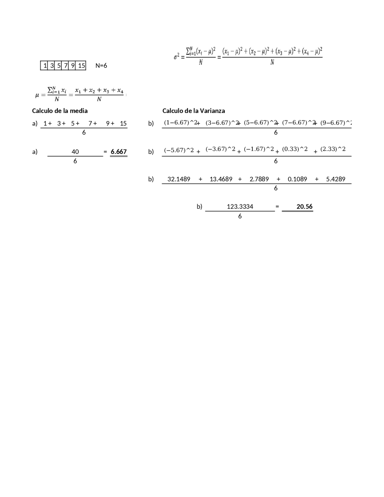 Calculo de la Variacion Estandar - Docsity