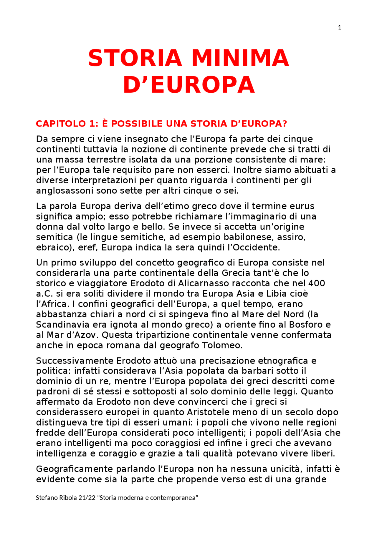 Storia Minima Deuropa Dispense Di Storia Moderna Docsity