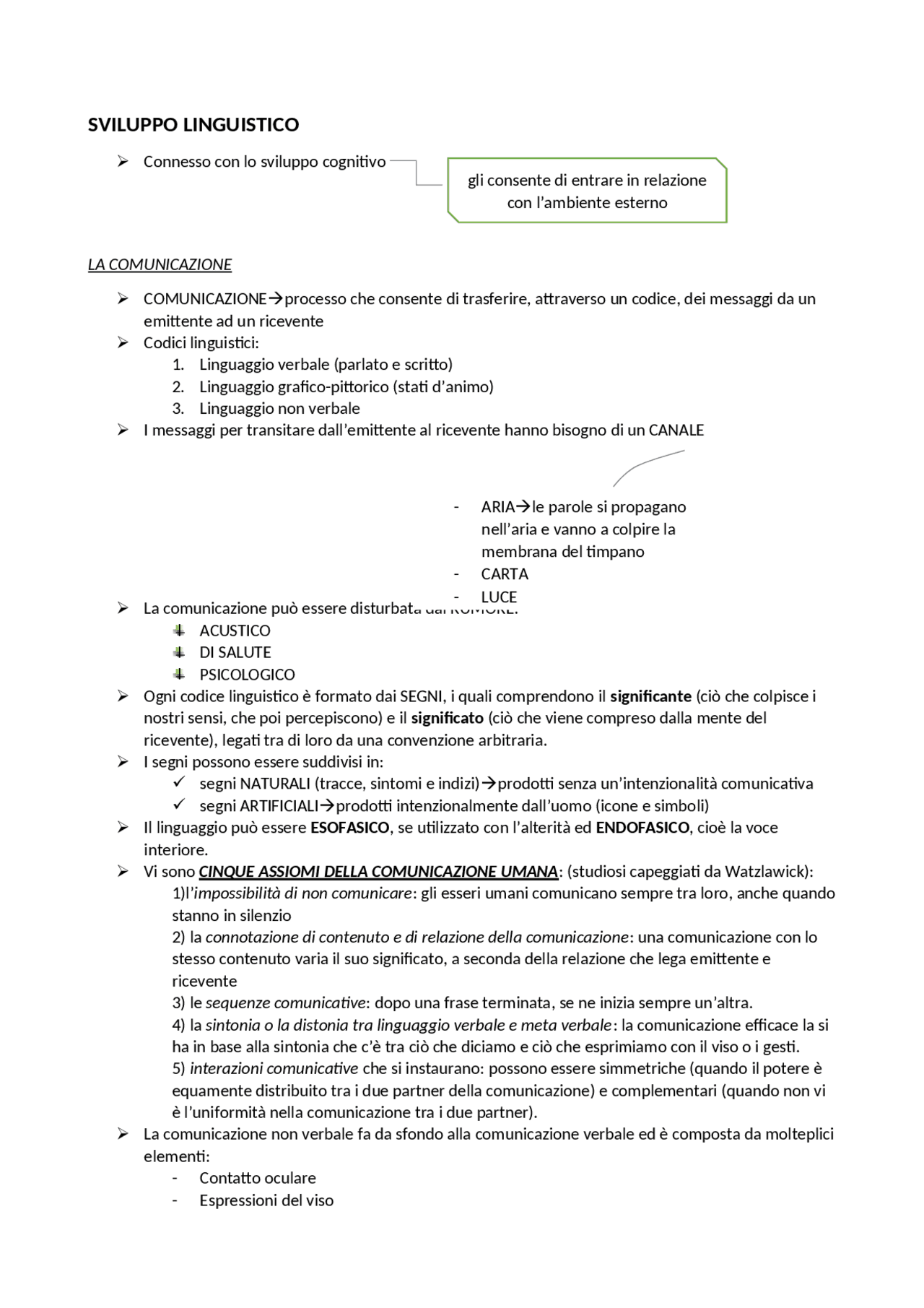 Sviluppo Linguistico E Sociale Docsity