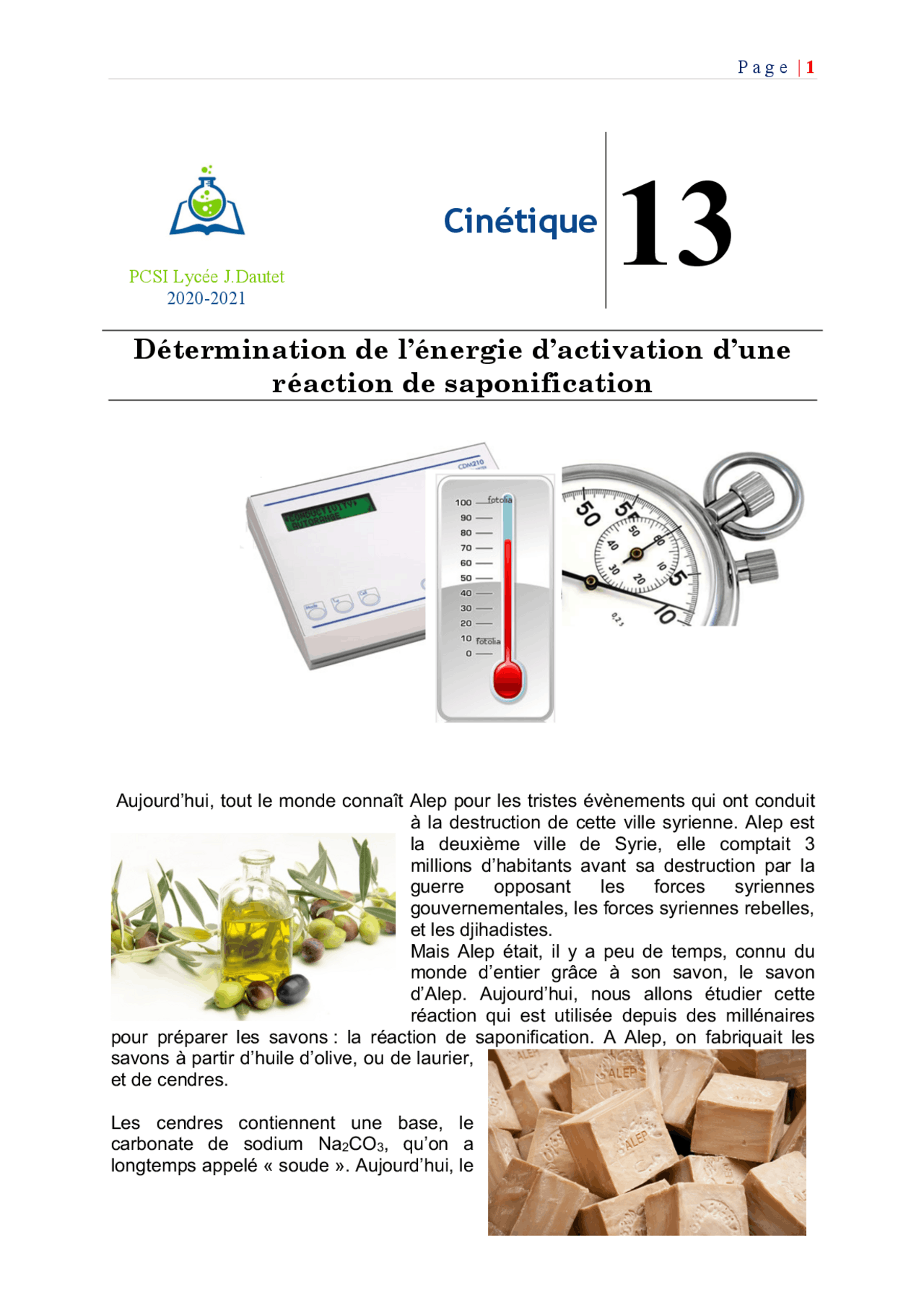 Module De Cinétique Docsity
