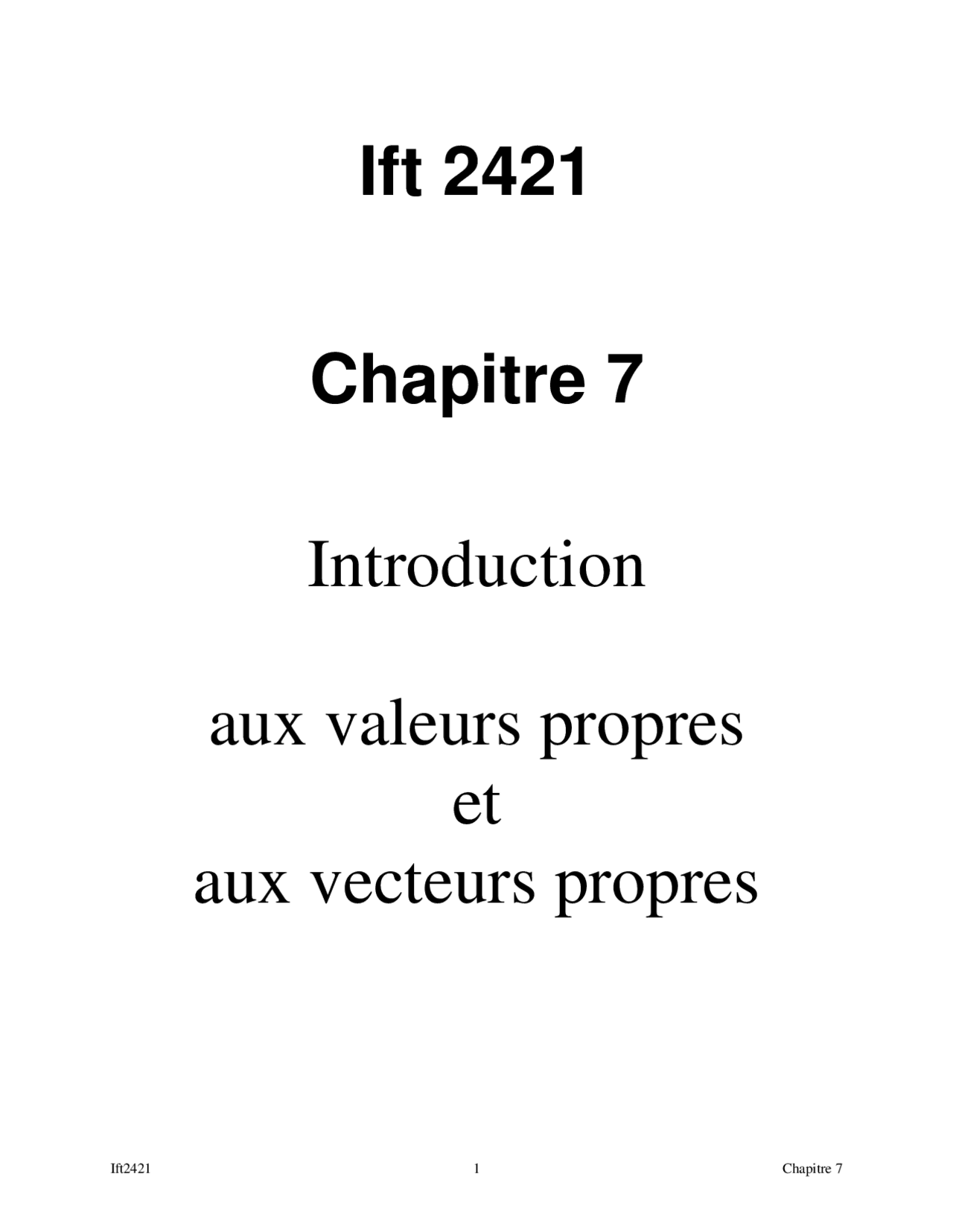 Chapitre 7 - Introduction aux valeurs propres et vecteurs propres ...
