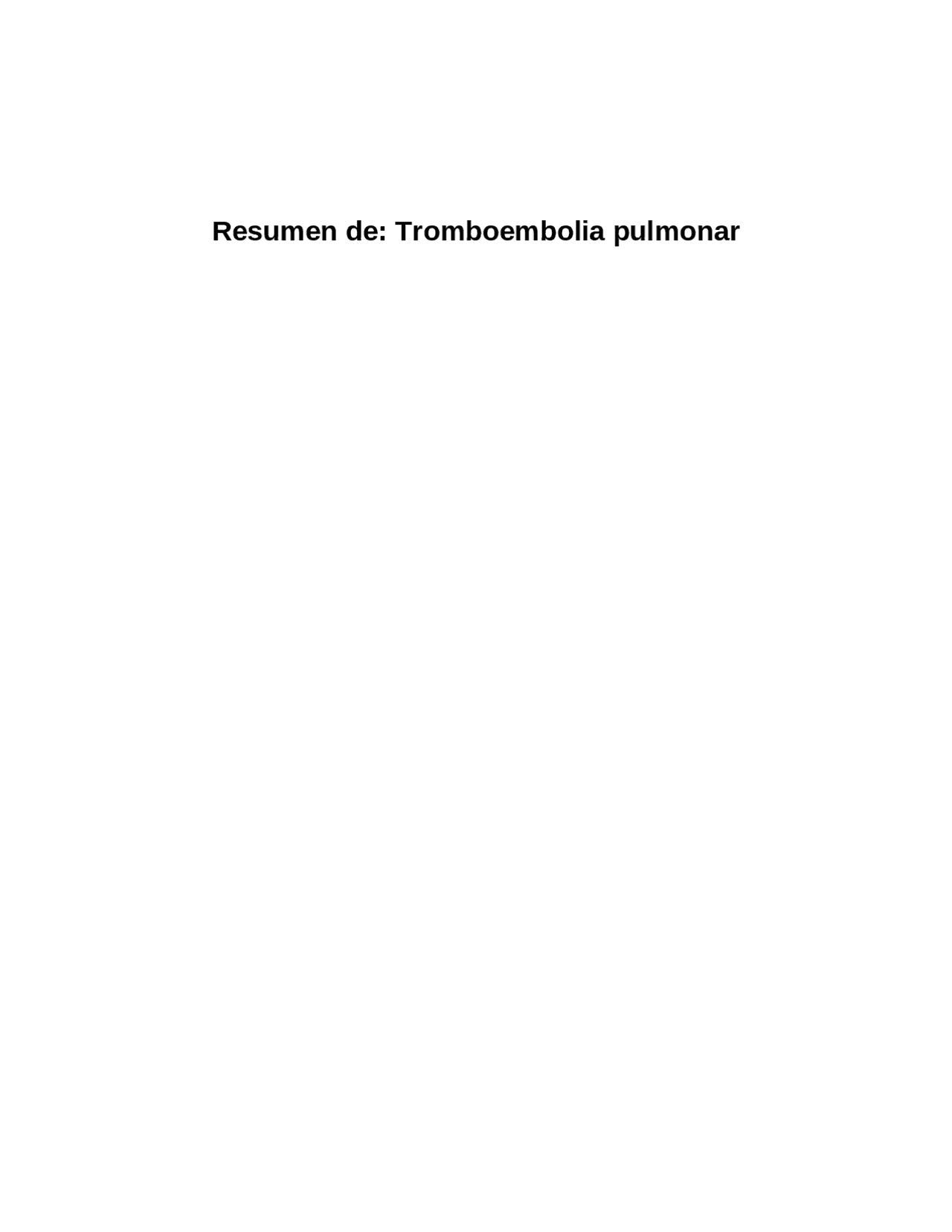 Tromboembolismo Pulmonar Monografías Ensayos De Neumología Docsity