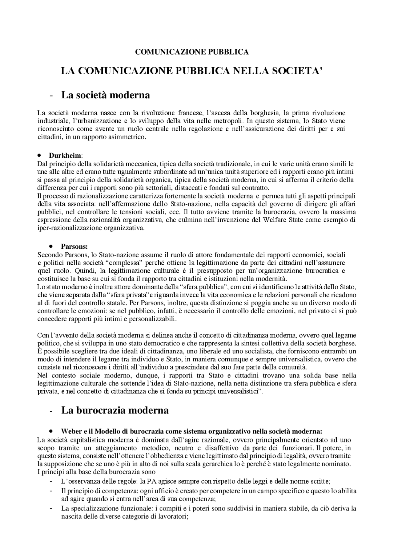 Riassunto La Comunicazione Pubblica Nella Società Docsity