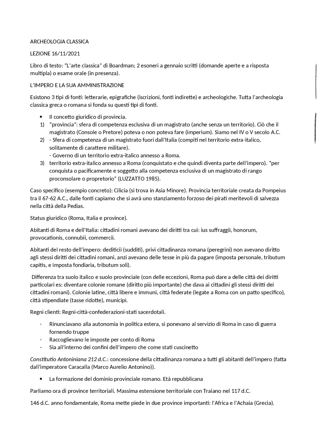 Appunti Archeologia Classica Docsity