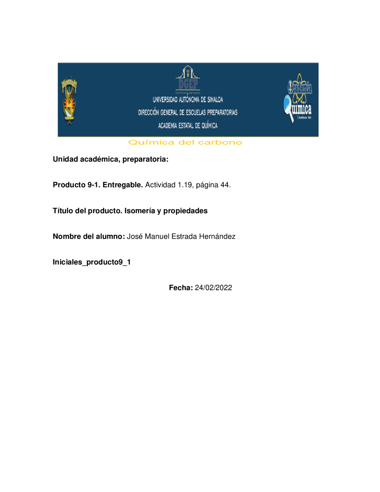 Trabajo de la sandino de quimica uas semana 5 - Docsity