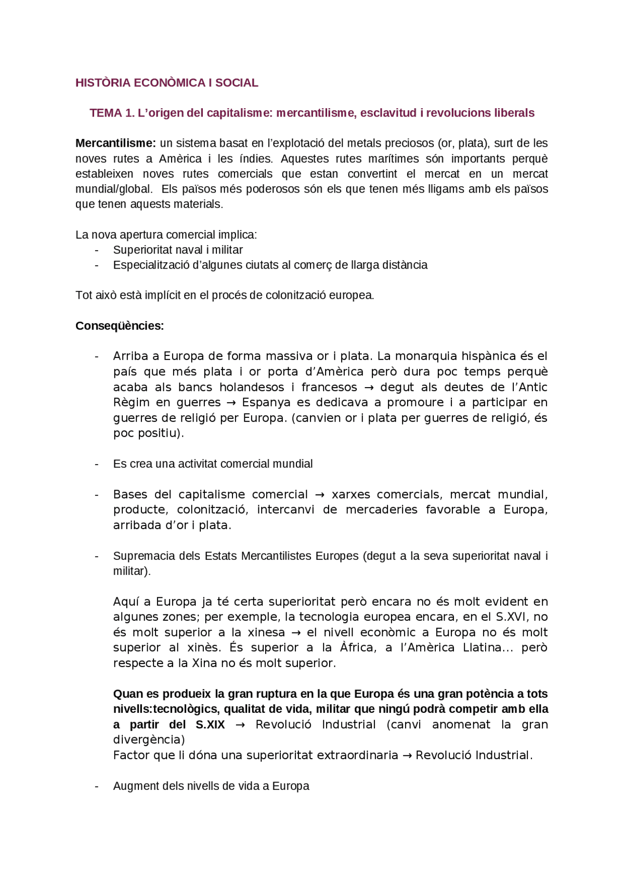 Apuntes Historia Económica Y Social Ub Docsity