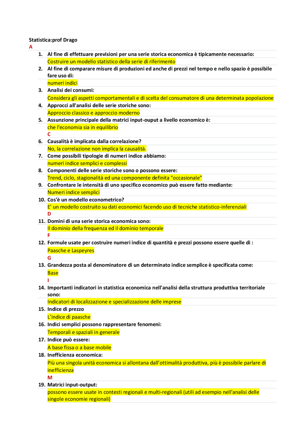 Multiple Statistica Economica E Finanziaria Docsity
