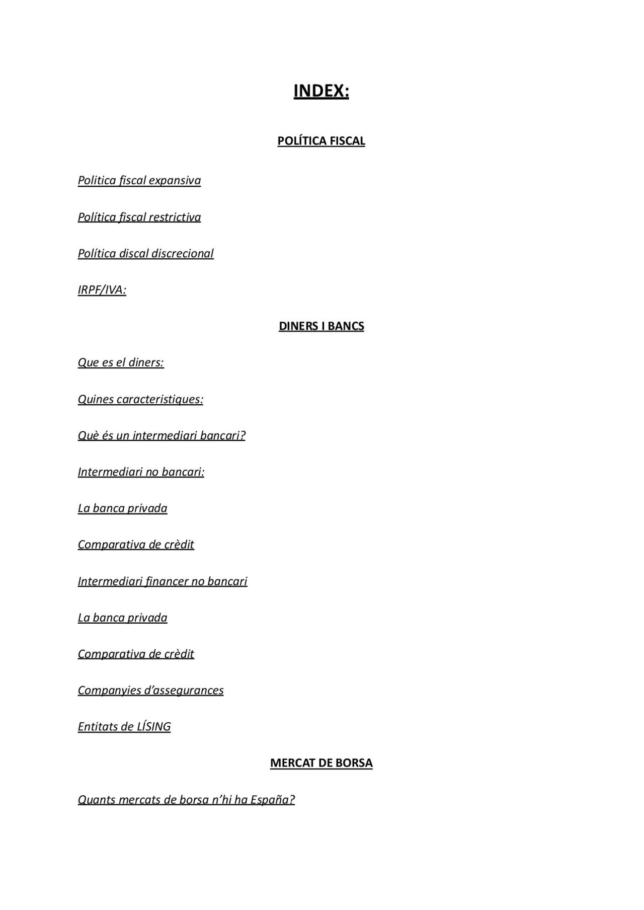 Apuntes Economía 1r Bach Docsity