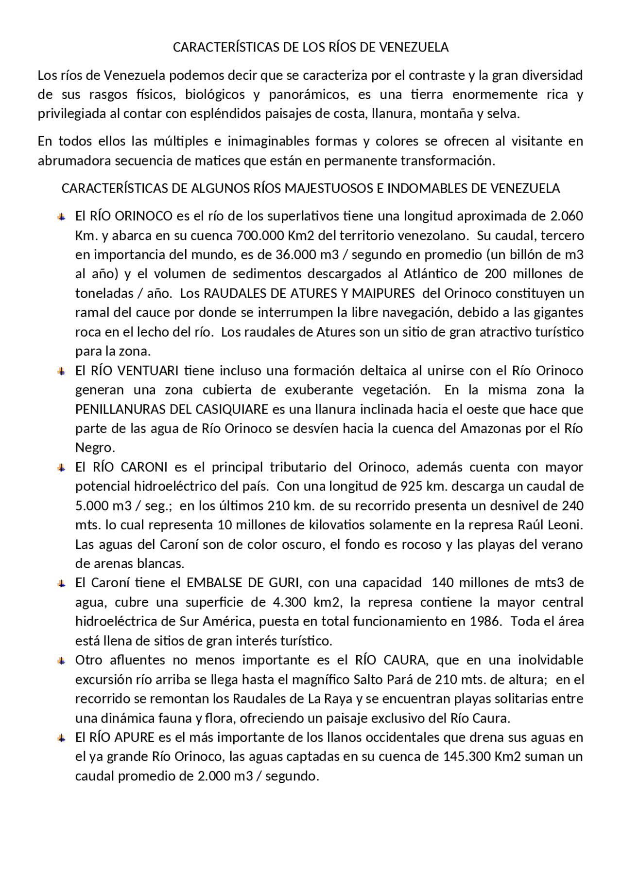 Rios de venezuela geografia venezolana - Docsity