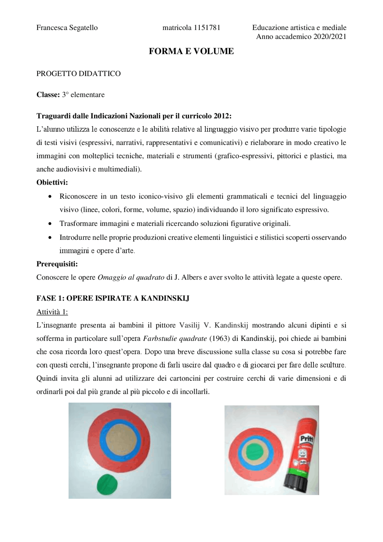 Uda Di Educazione Artistica E Mediale Docsity