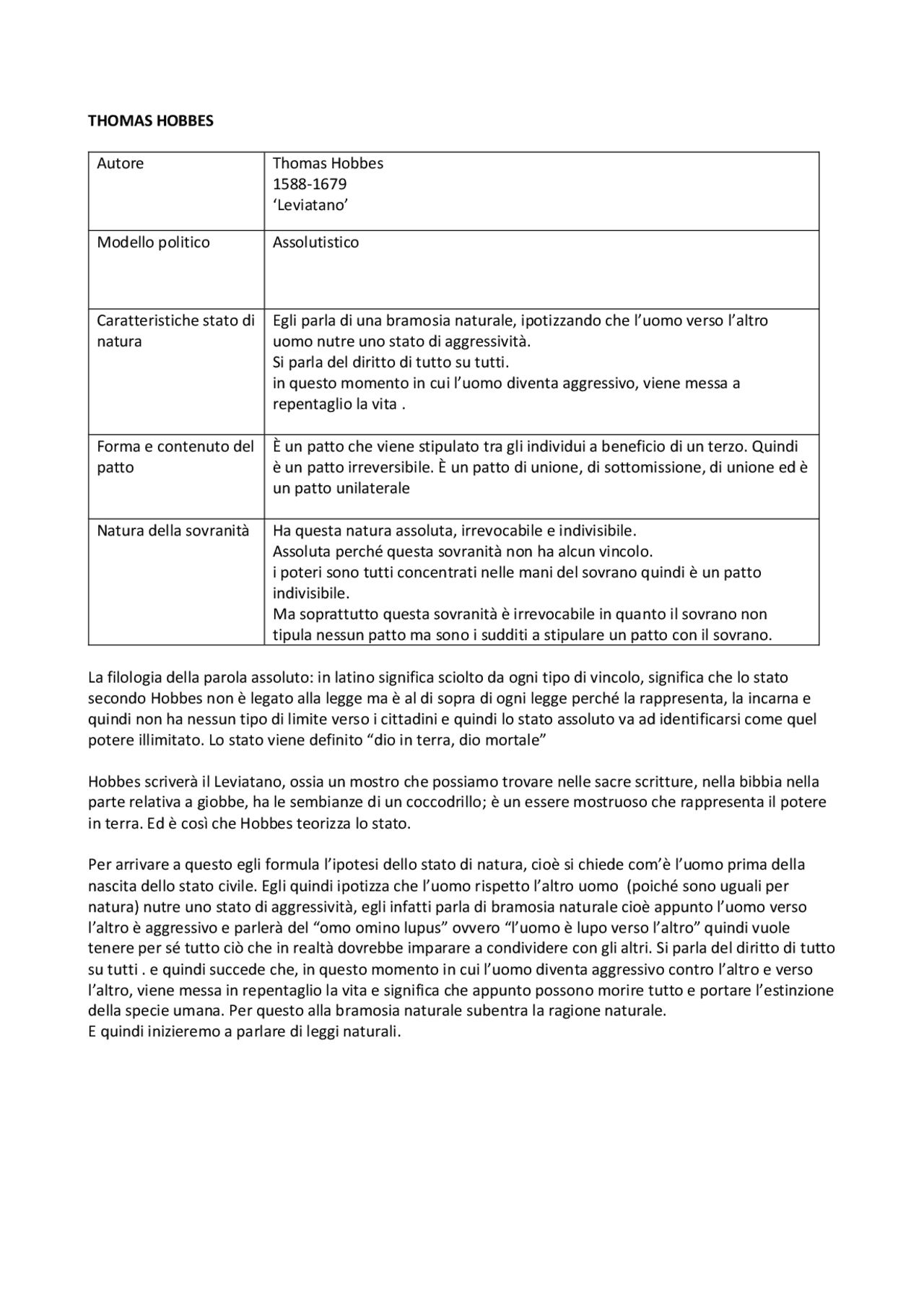 Politica (hobbes, John Locke, Jean-Jacques rousseau, Hegel) | Appunti ...