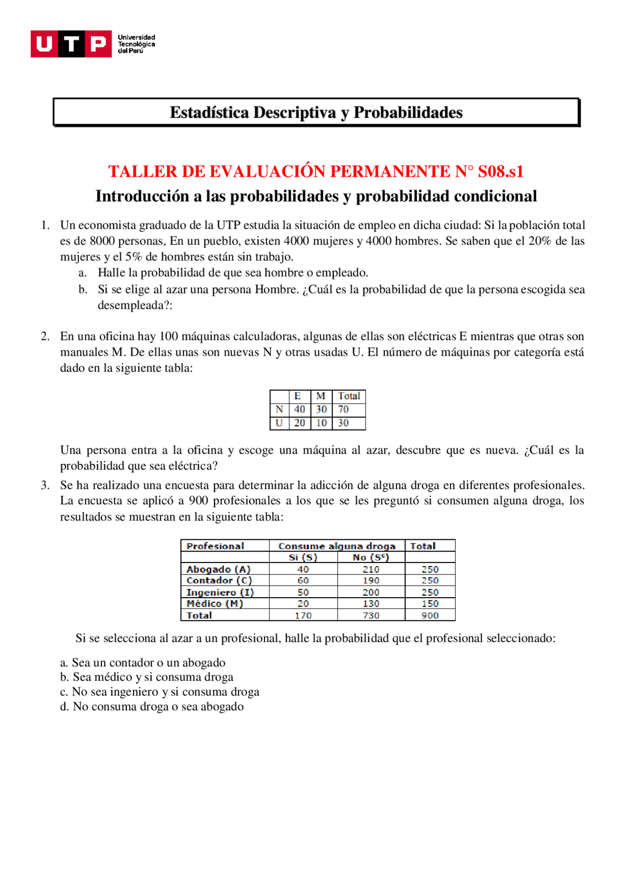 S08.s1 - Resolver Ejercicios - Docsity