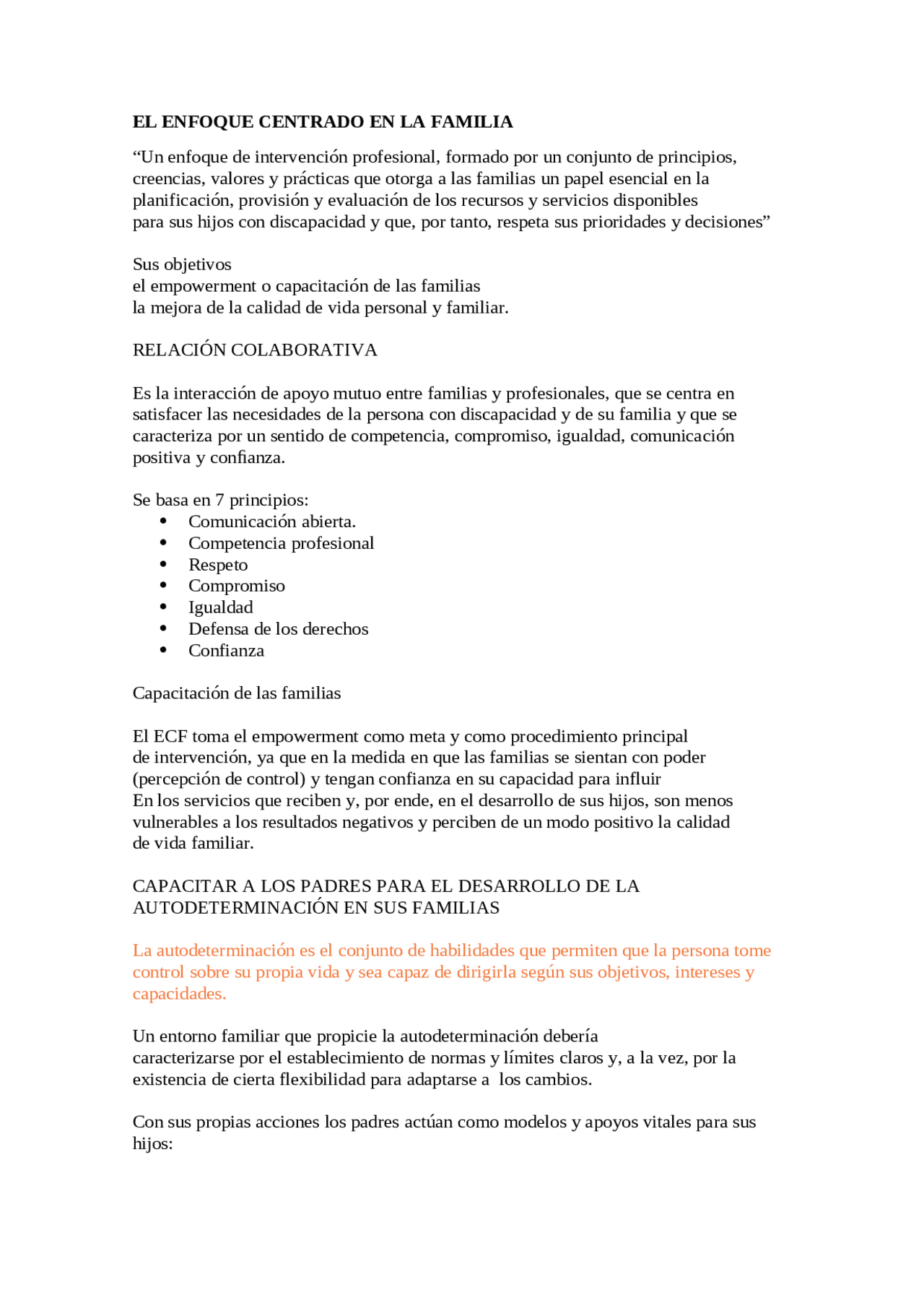 Enfoque Centrado En La Familia Docsity