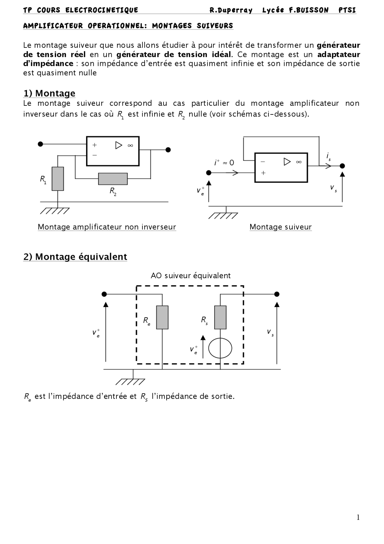 TP COURS ELECTROCINETIQUE - Docsity
