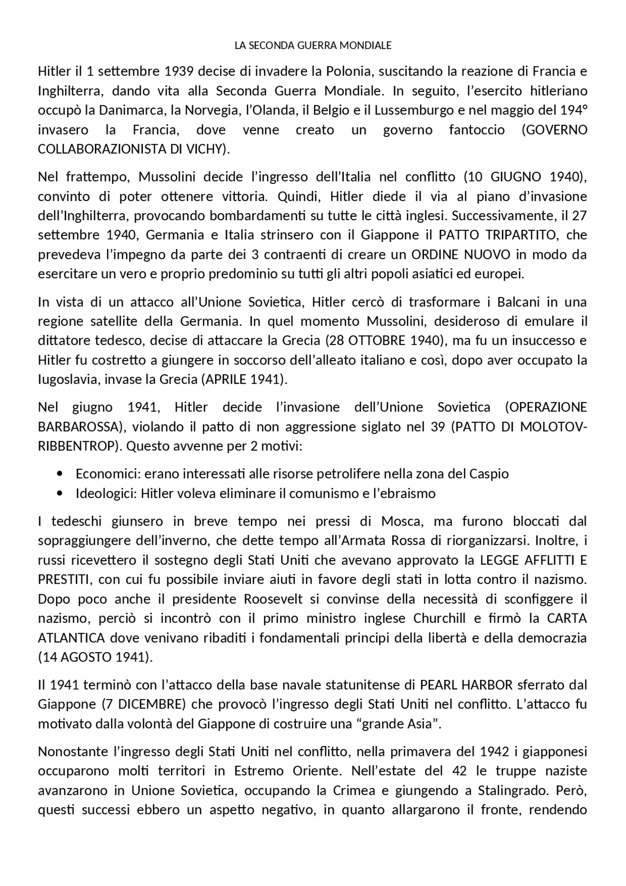 Riassunto Storia Per Maturità E Test Di Ammissione Docsity