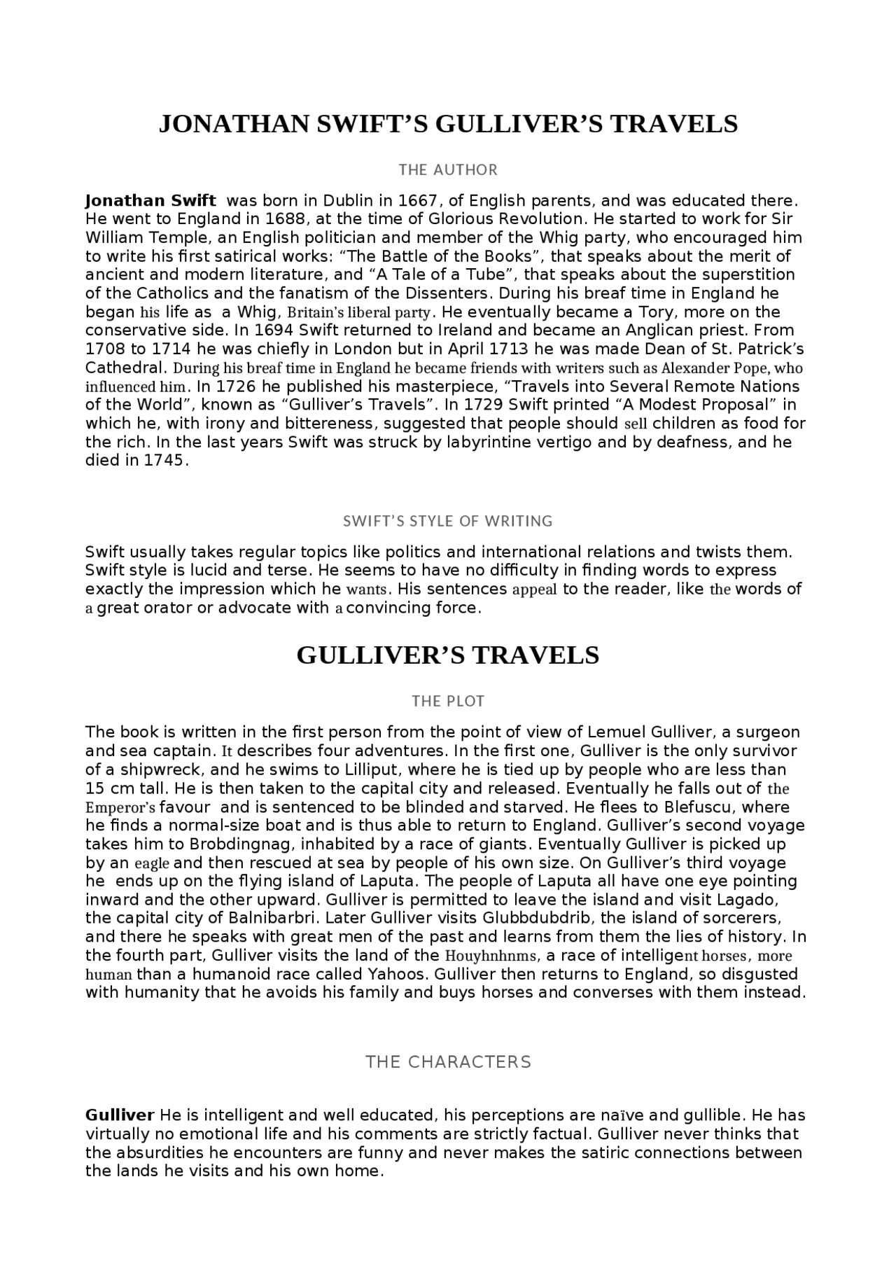 Scheda Libro Gulliver Docsity