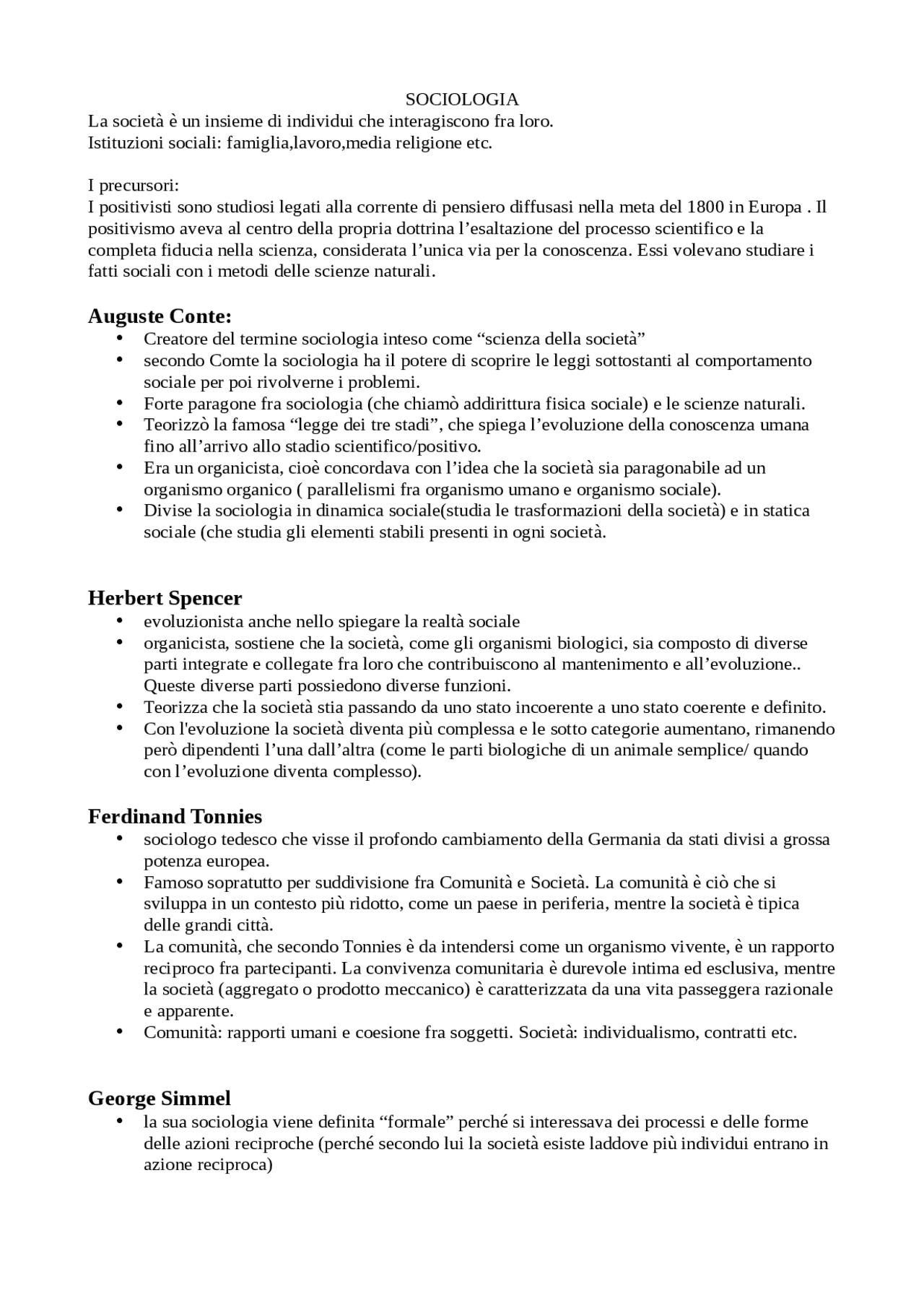 Appunti Per Ripasso Sociologia Generale Unipd Docsity