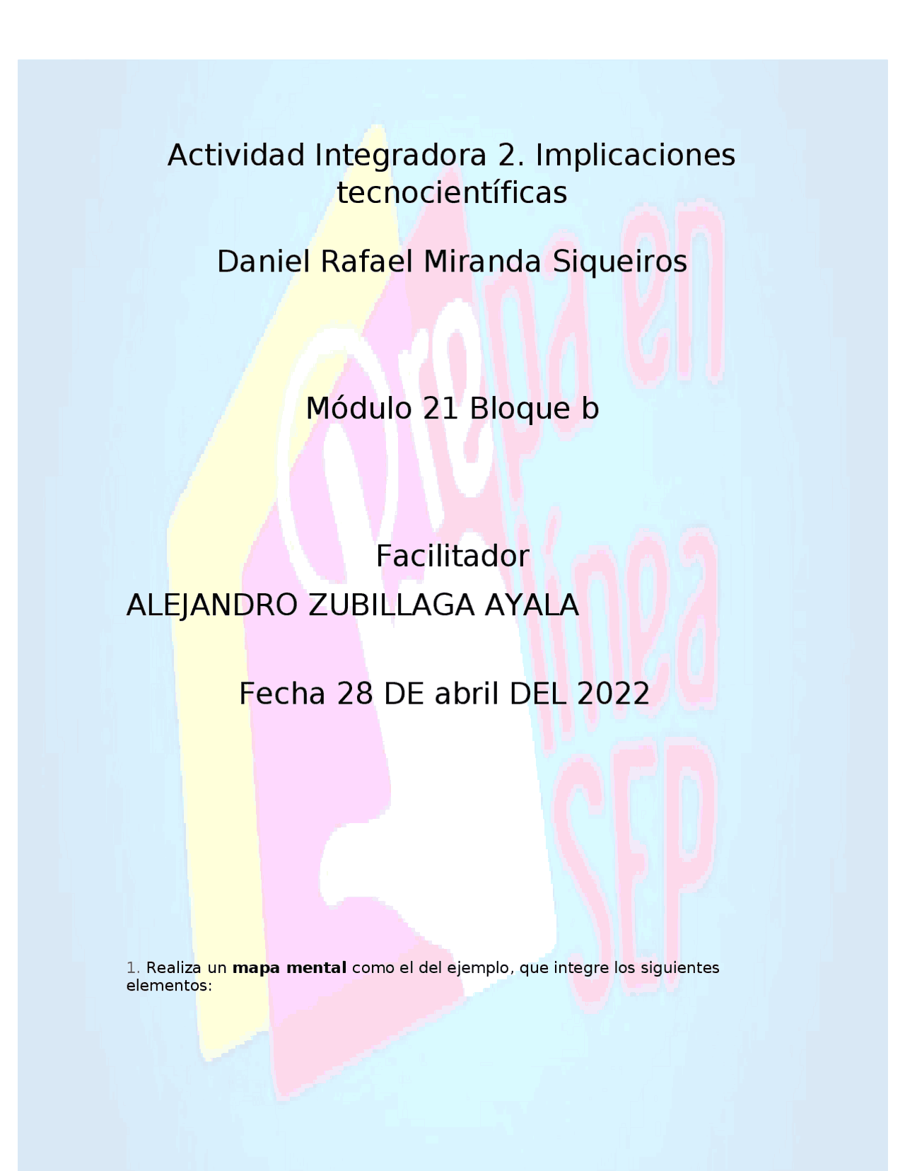 Actividad Integradora 2 Implicaciones Tecnocientíficas Docsity