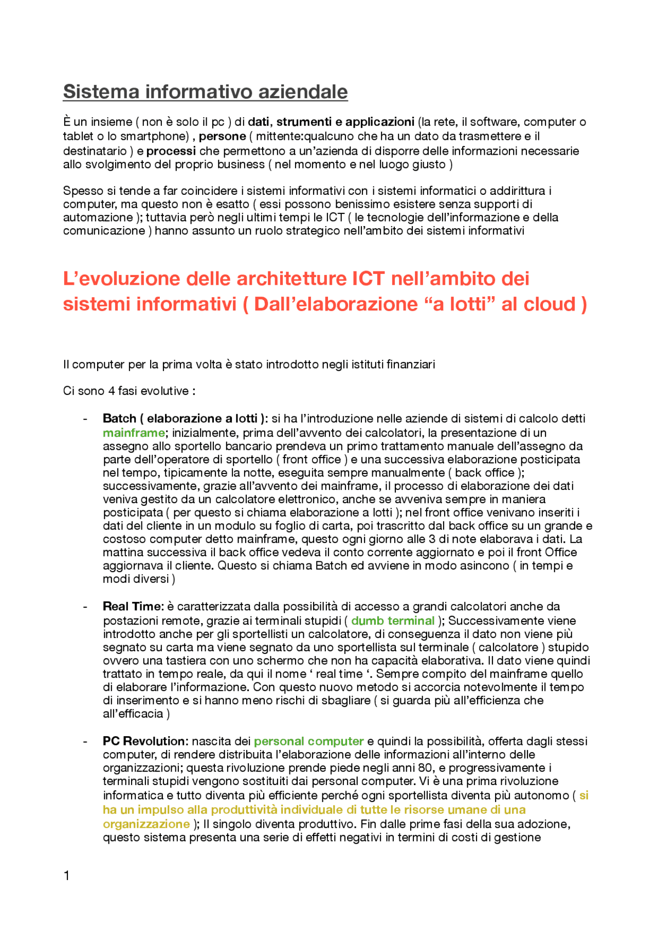 Appunti Informatica Primo Anno Docsity