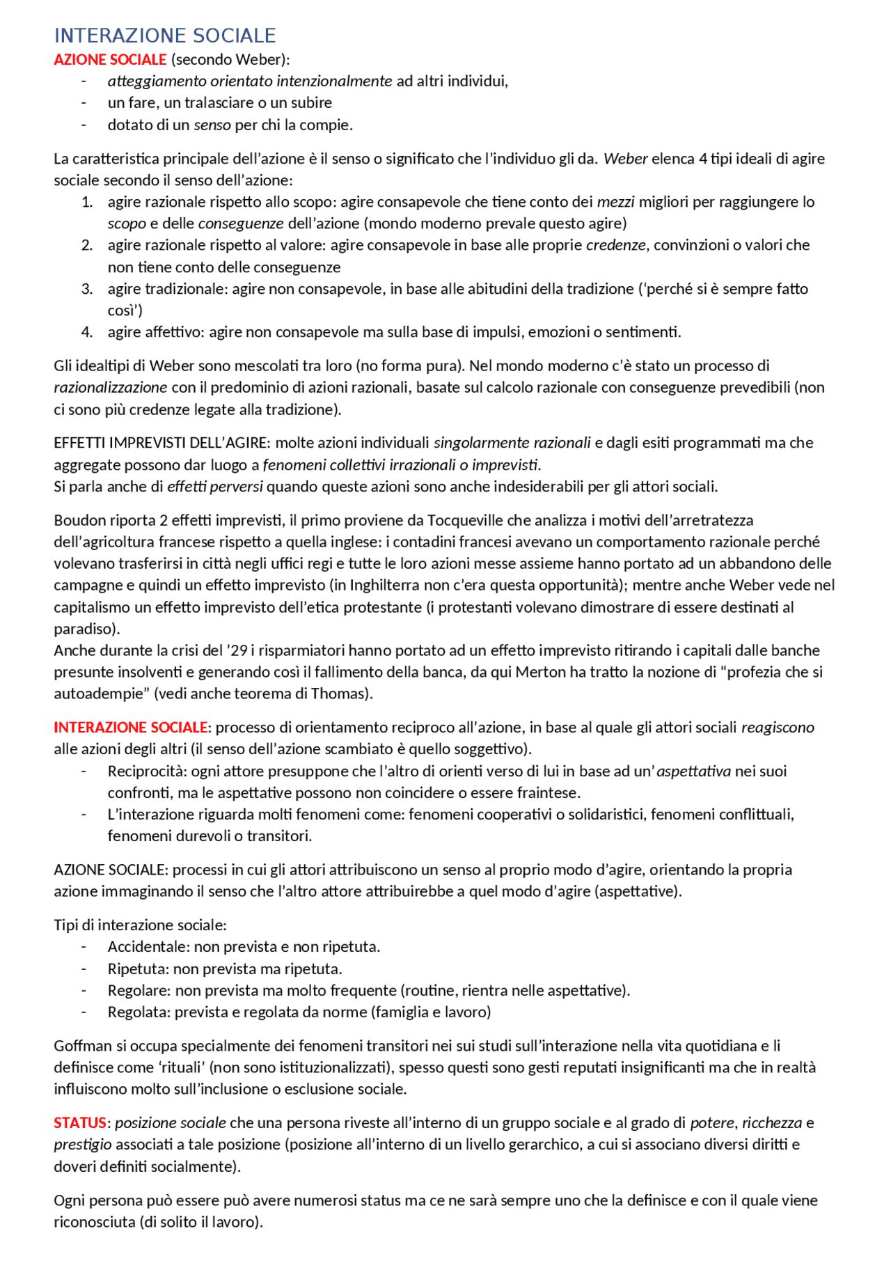 Appunti Di Sociologia Docsity