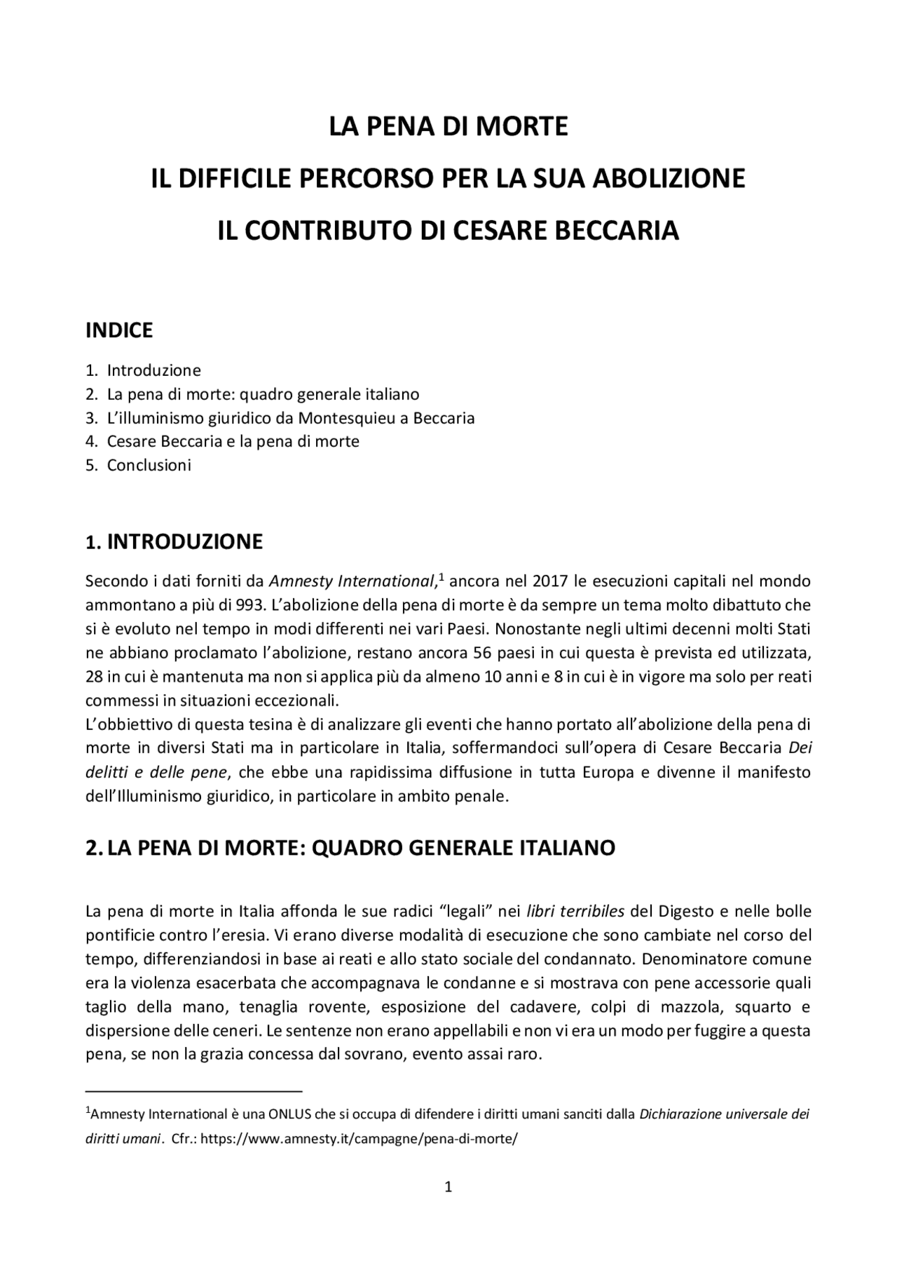 Abolizione Pena Di Morte Docsity
