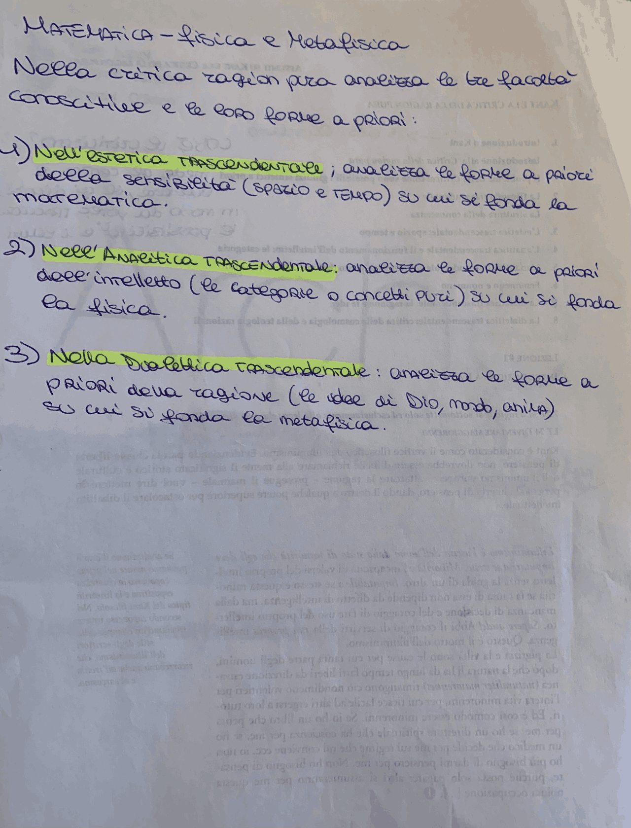 Schemi Riassuntivi Su Kant Docsity