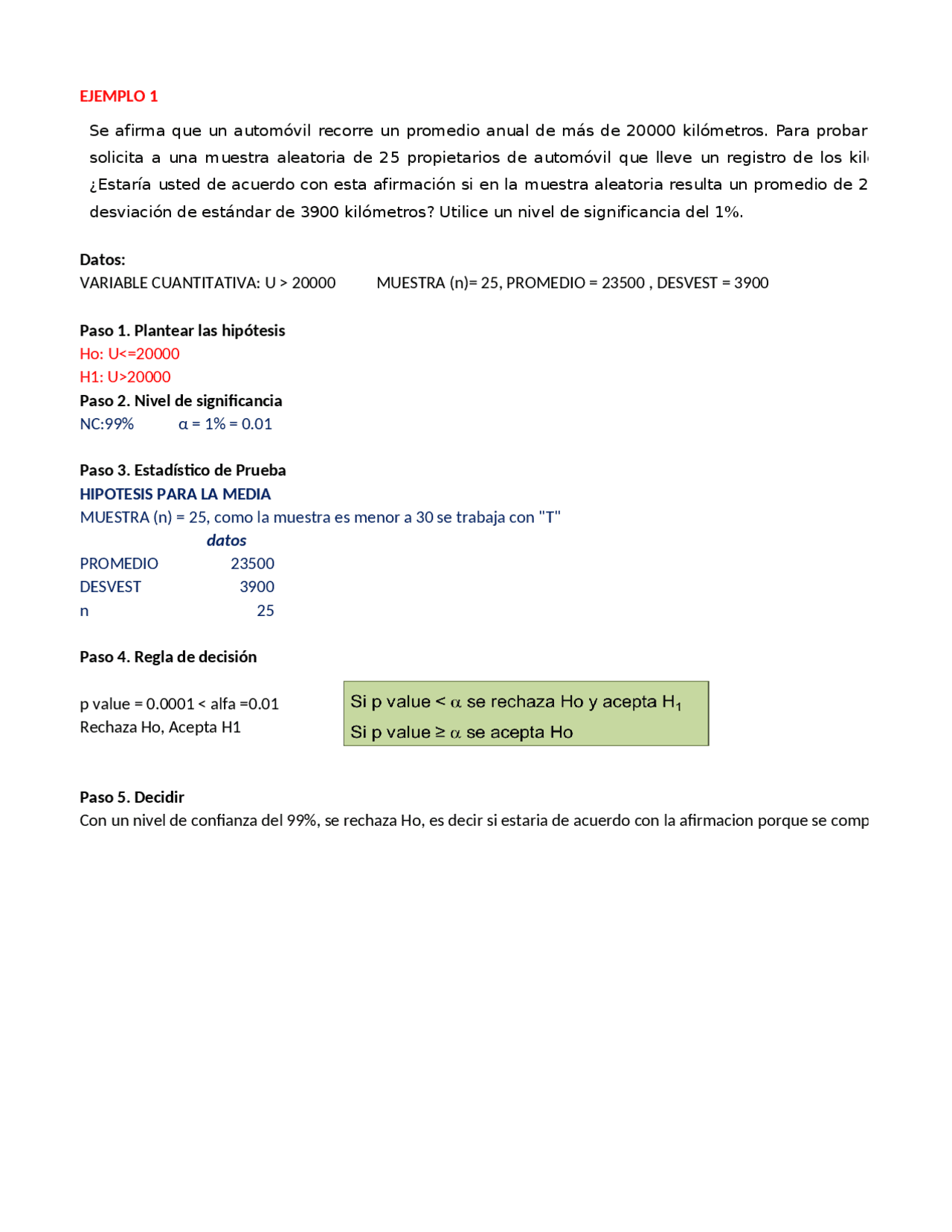 EJERCICIOS DE PRUEBA DE HIPOTESIS | Ejercicios de Metodología de ...