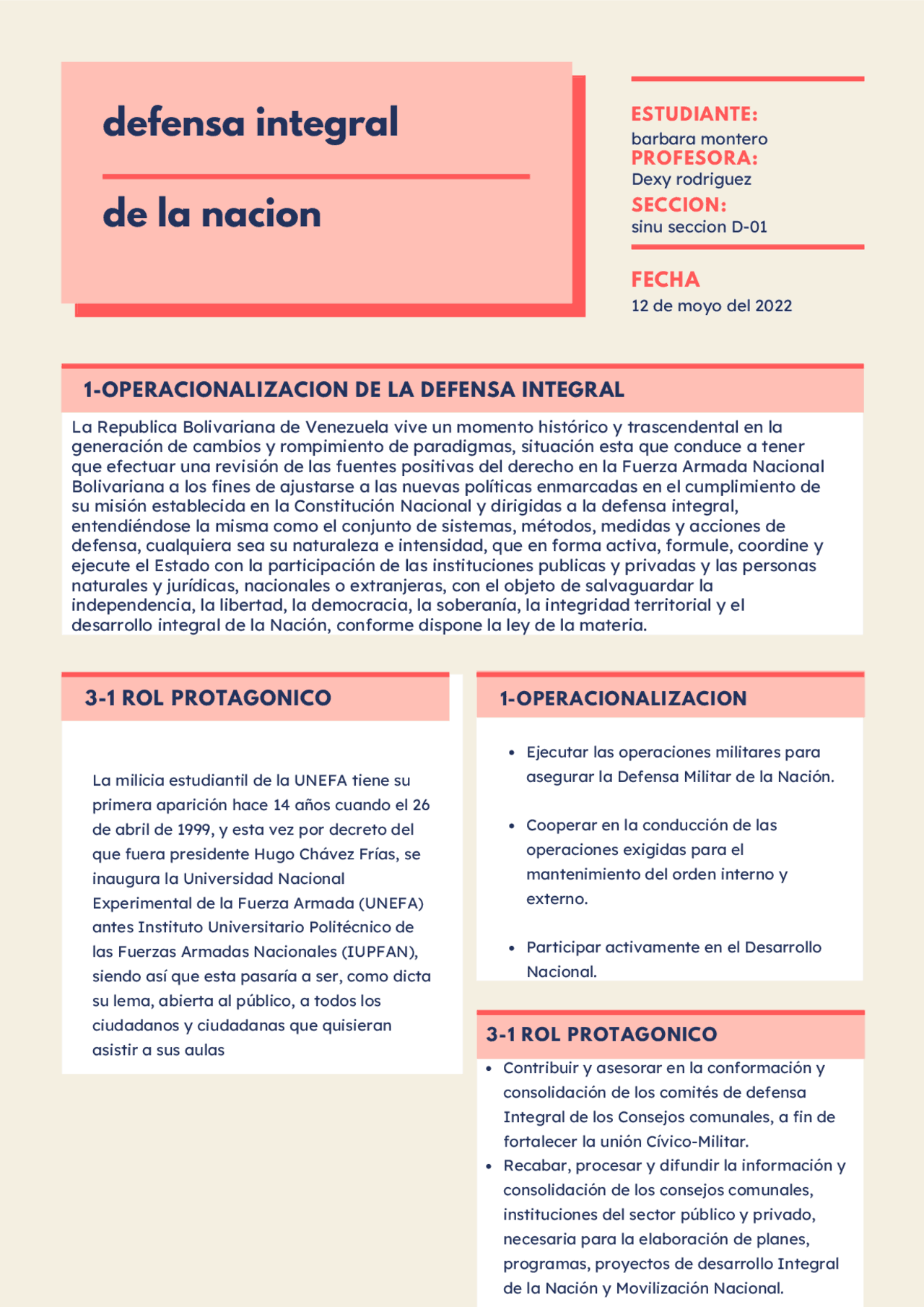 Informe de defensa integral - Docsity