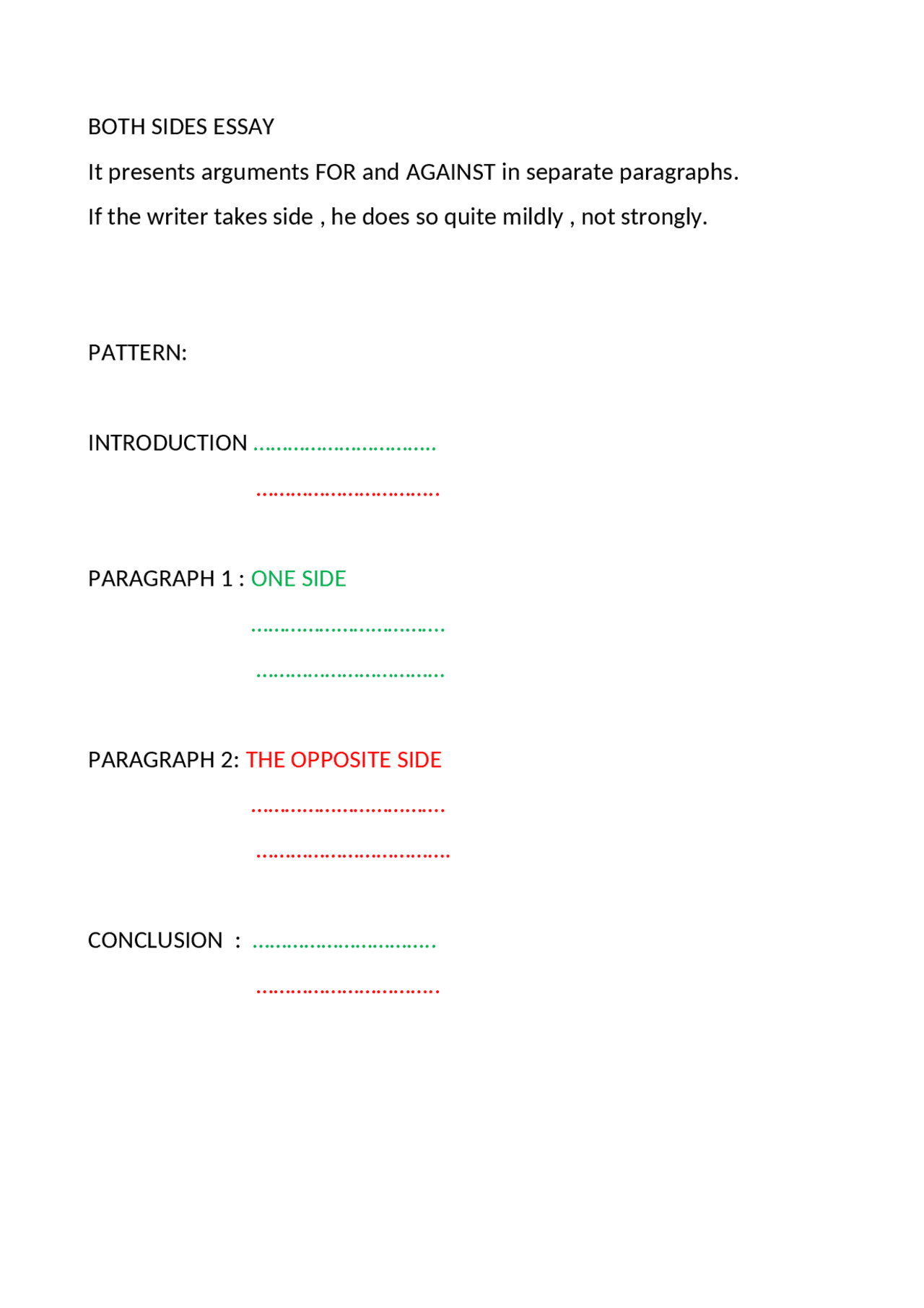 Both side essay, Essay in inglese - Docsity