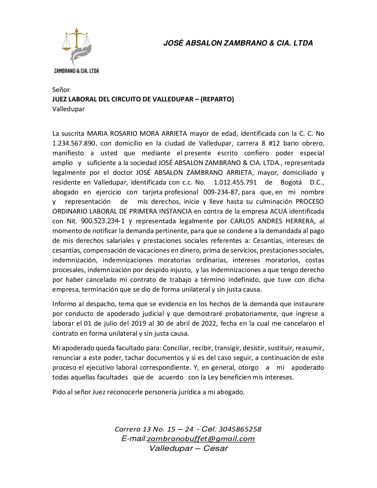 Demanda Laboral Y Pruebas Exámenes Selectividad De Derecho Docsity