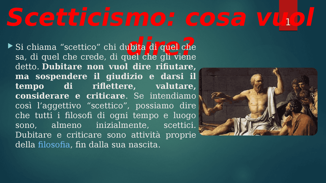 Lo Scetticismo, analisi e confronto con Agostino | Slide di Filosofia ...