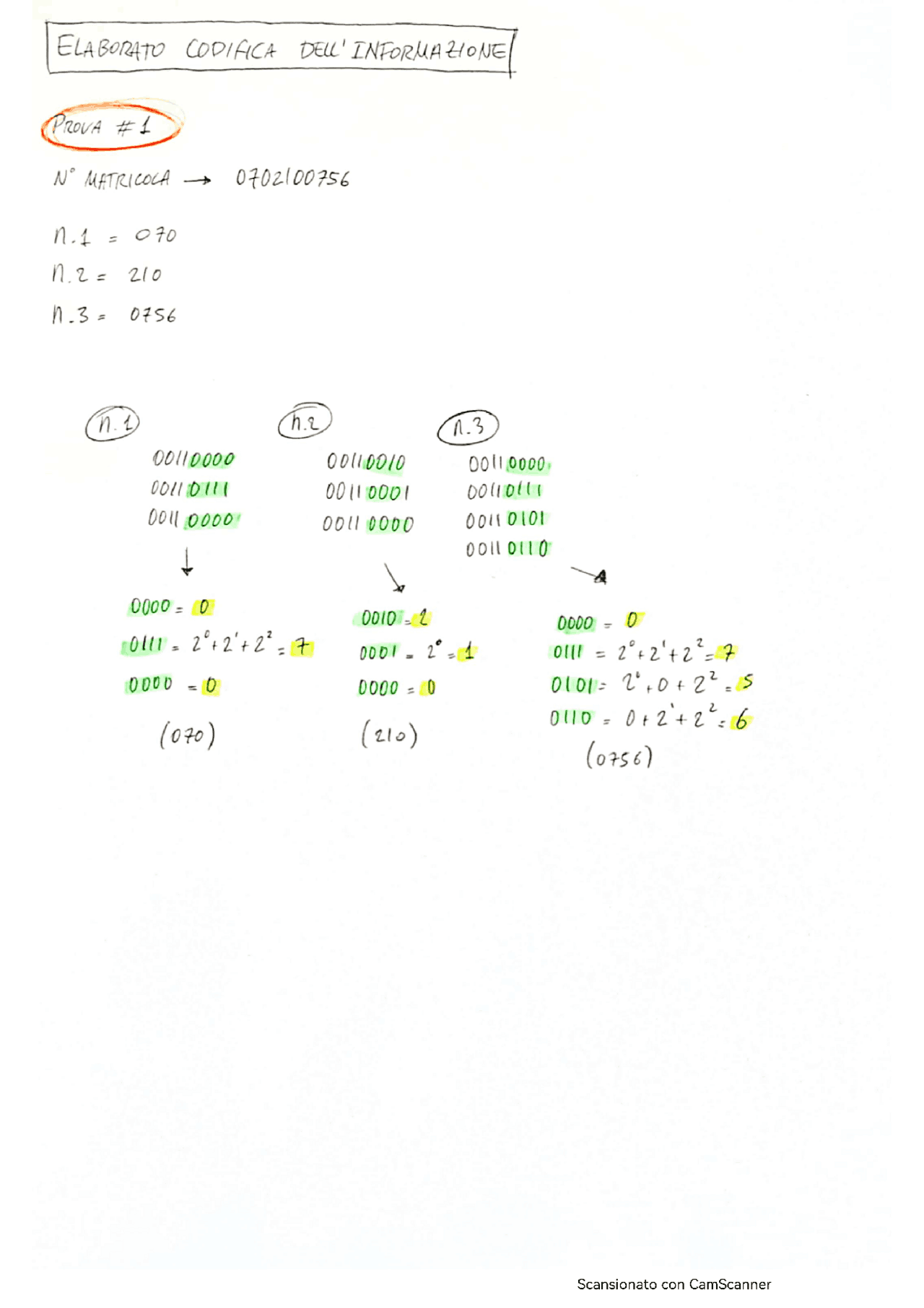 Elaborato codifica 1.pdf - Docsity