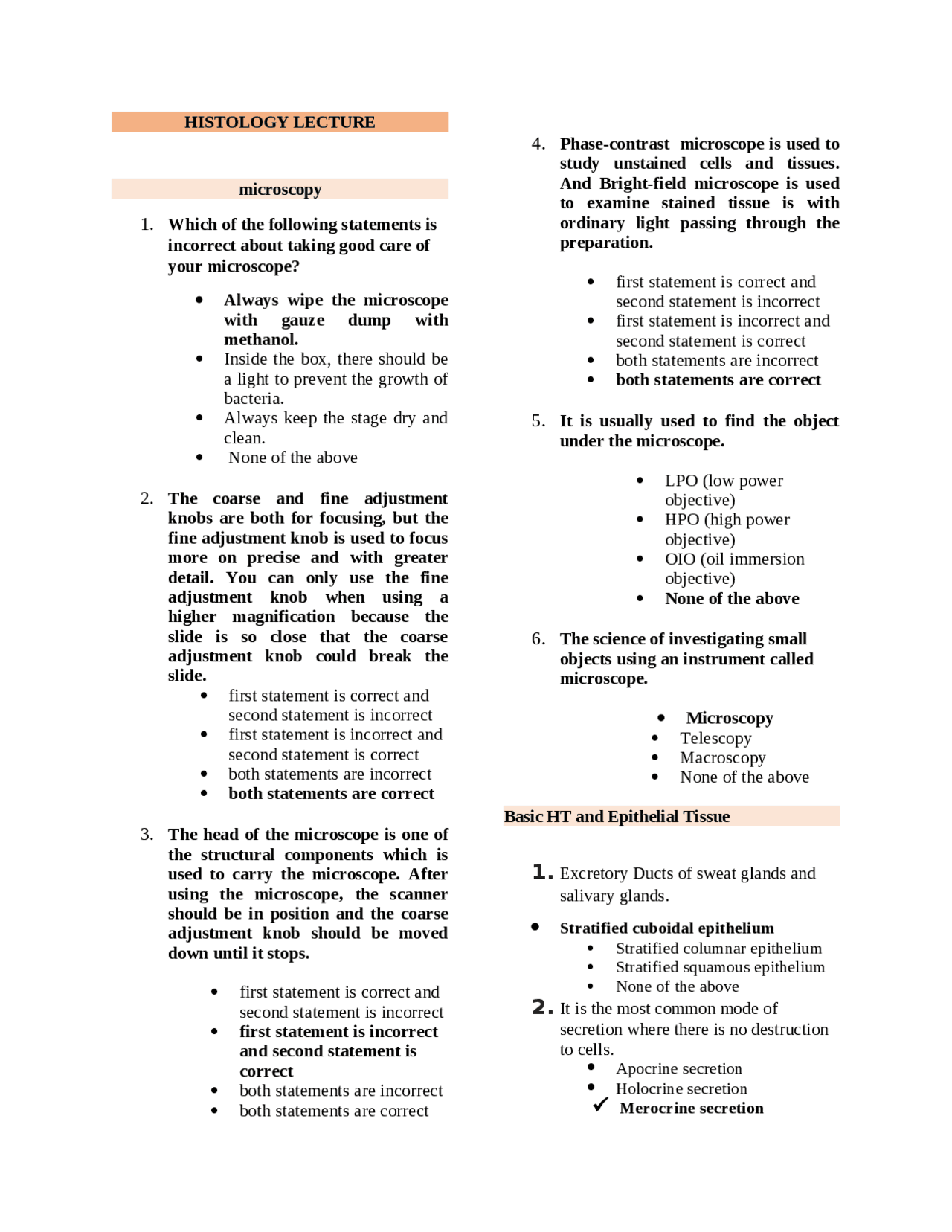 RMT categories and others - Docsity