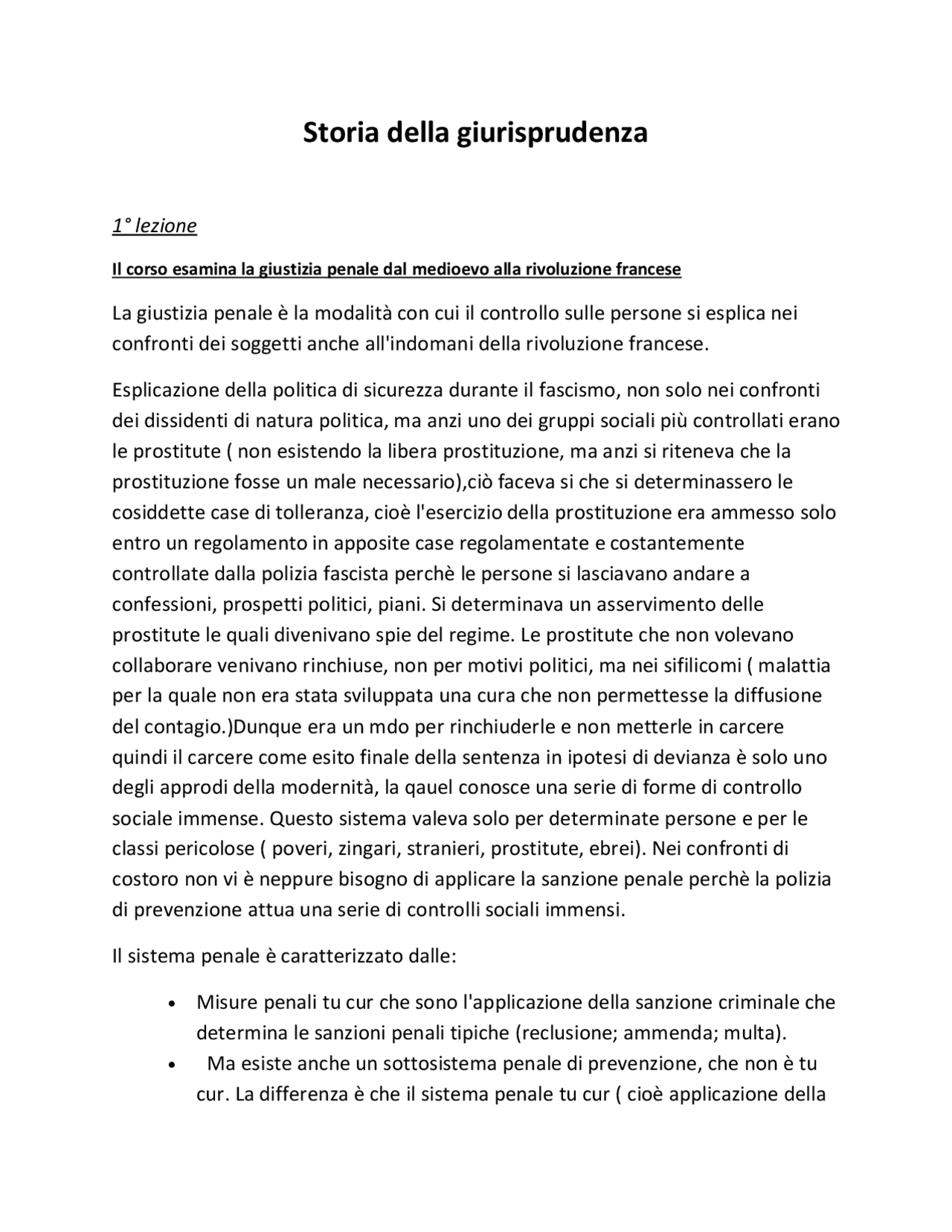 Storia Della Giurisprudenza Docsity