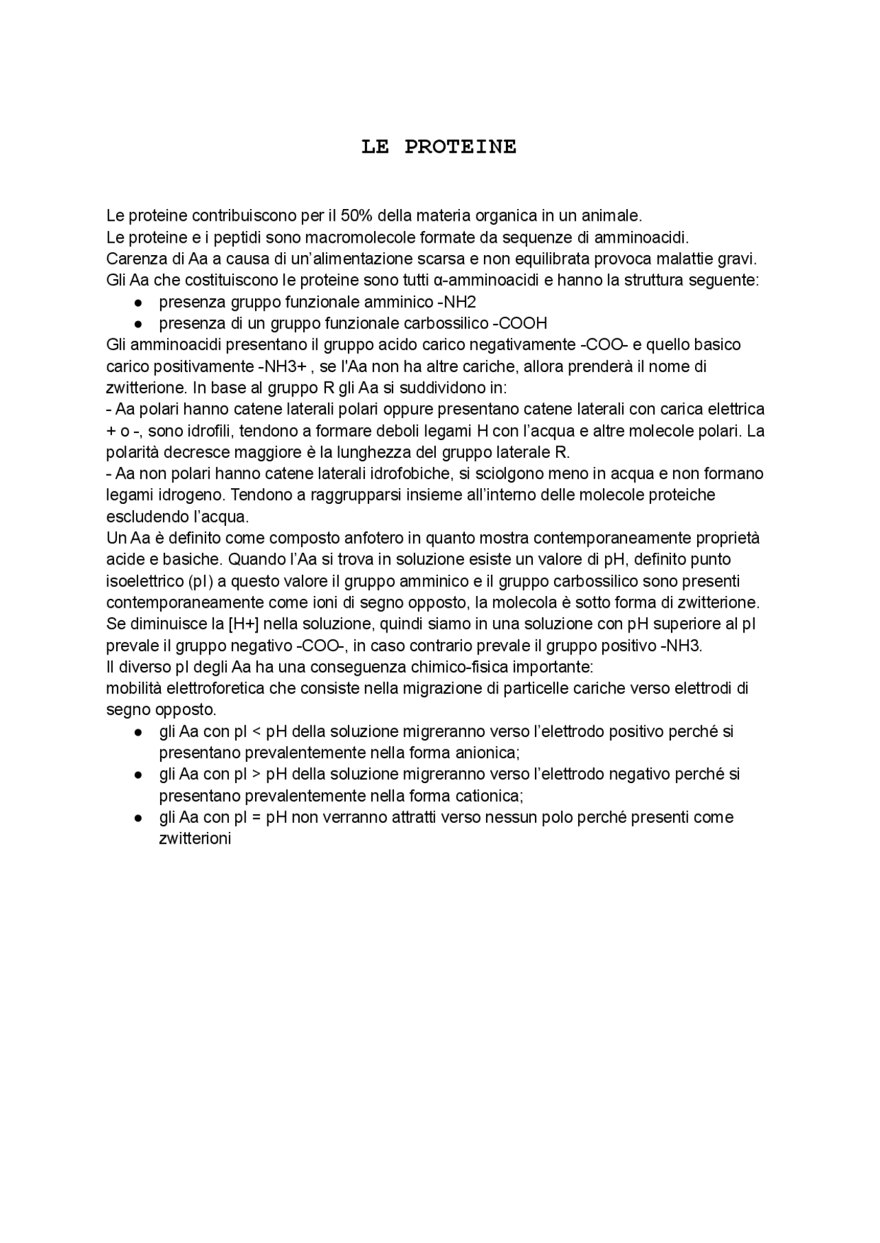 Amminoacidi E Proteine Docsity