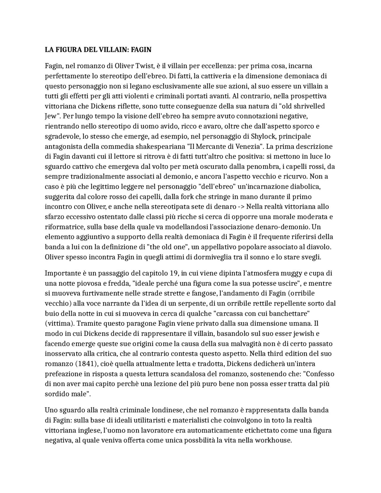 Tutta Lanalisi Di Oliver Twist Per Letteratura Inglese Docsity